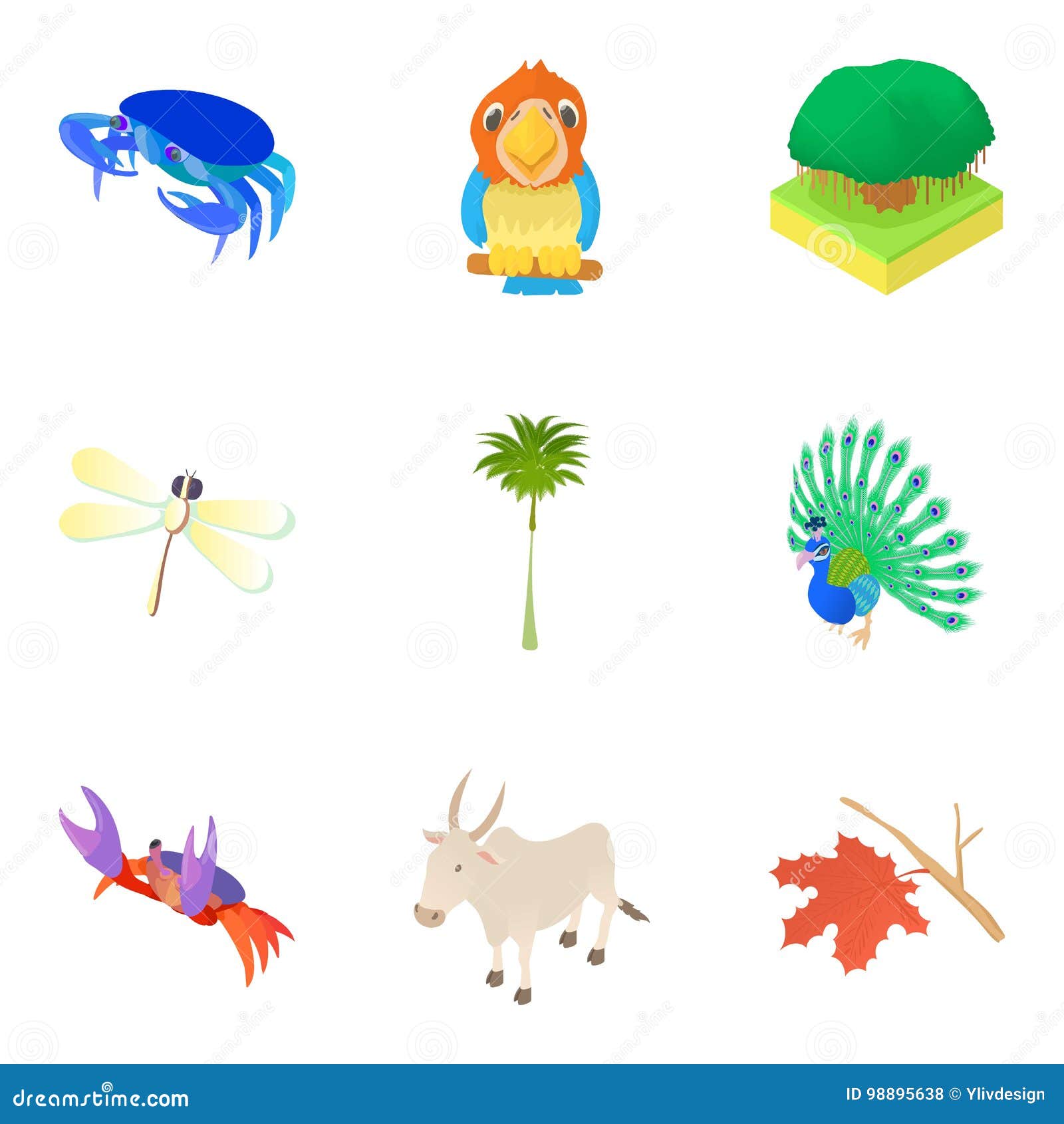 Beast Icons Set, Cartoon Style Stock Vector - Illustration of animal ...
