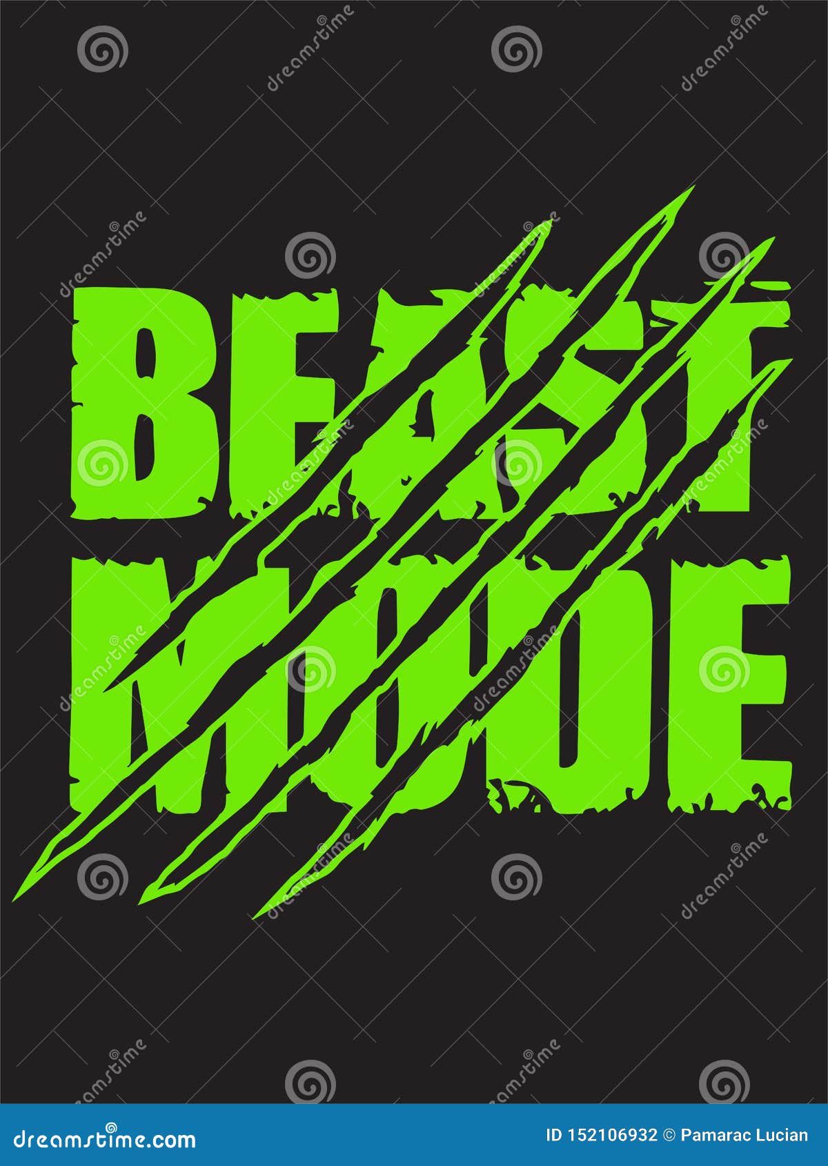 Beast Mode Hand Drawn Lettering. Typography T-shirt Design Stock Vector ...