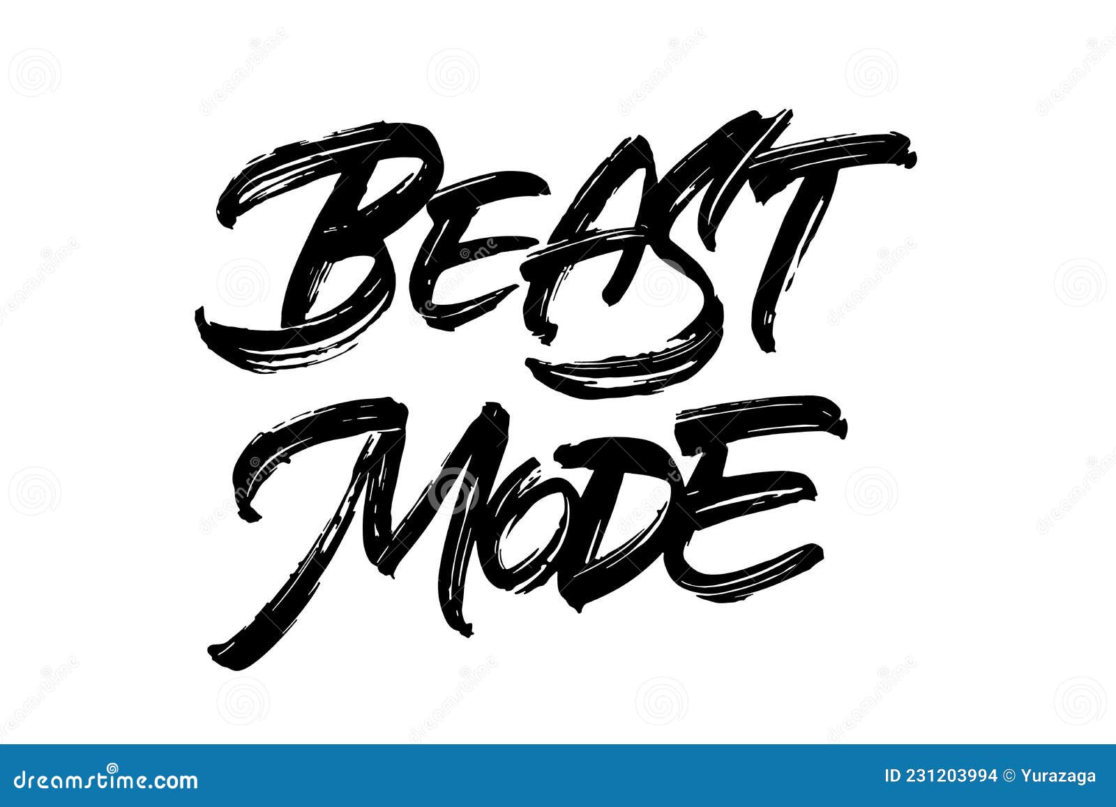 Beast Mode Lettering Design Stock Vector - Illustration of emblem ...