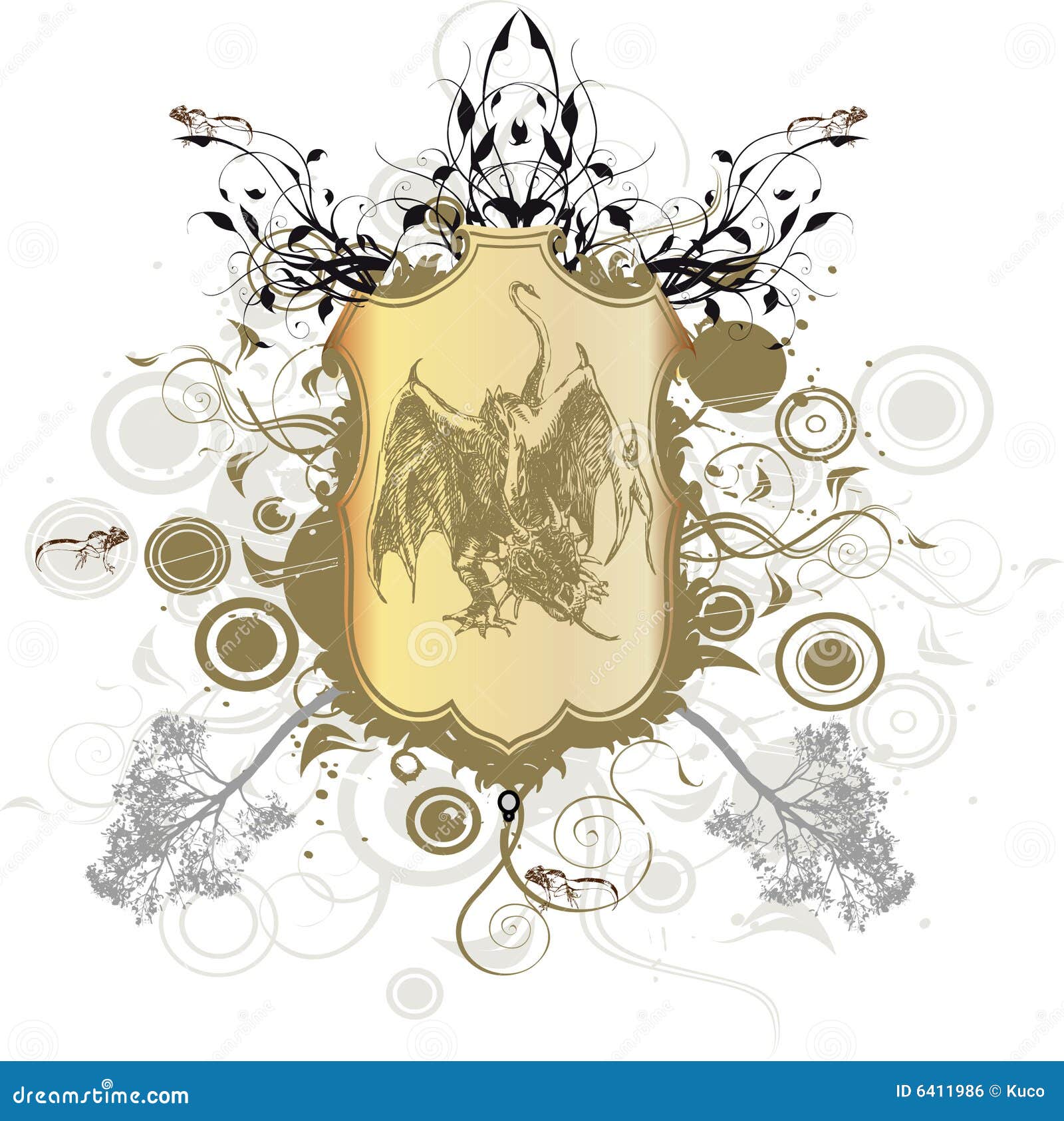 Beast in the shield stock vector. Illustration of beast - 6411986