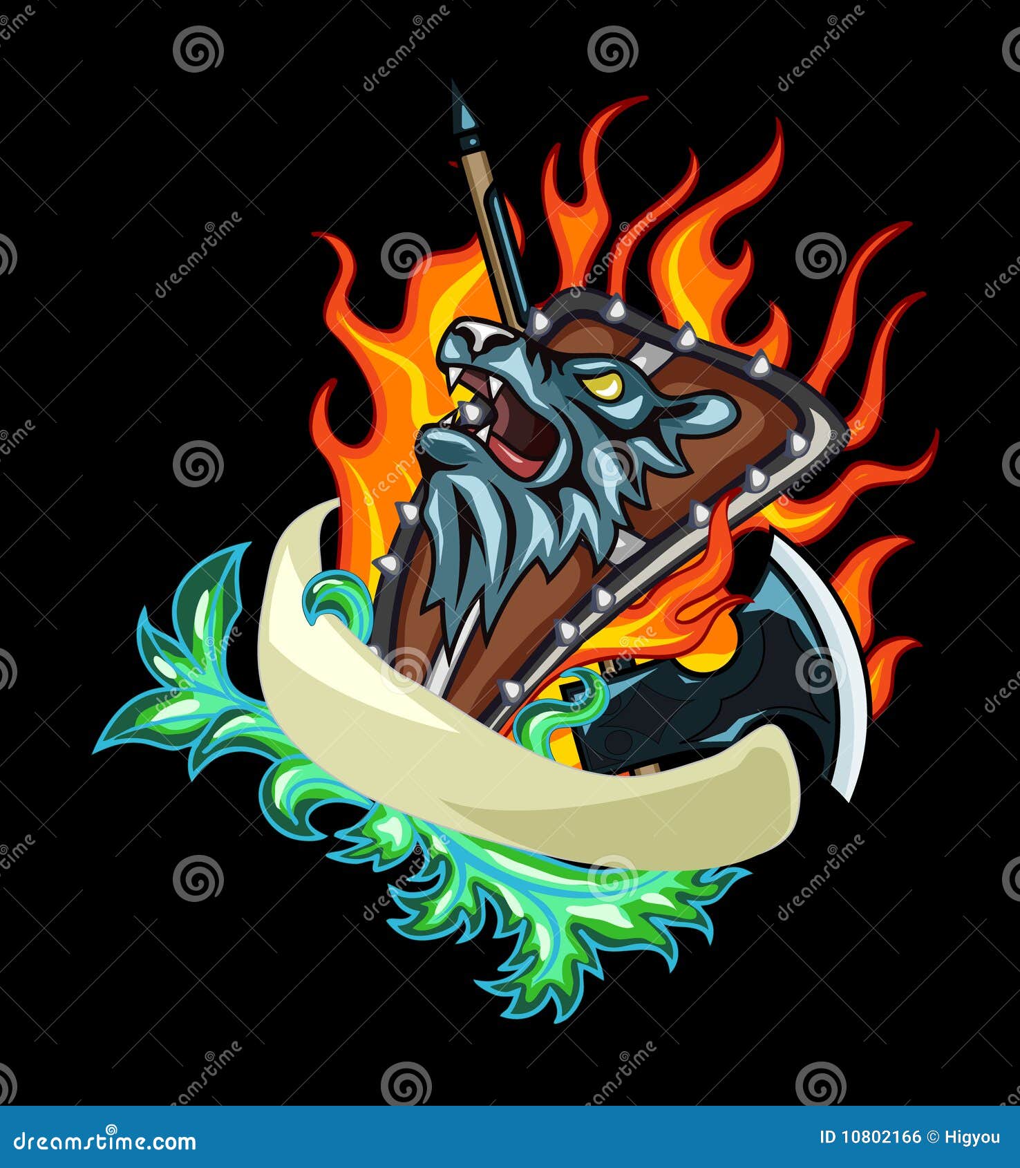 Beast Shield Emblem stock vector. Illustration of green - 10802166