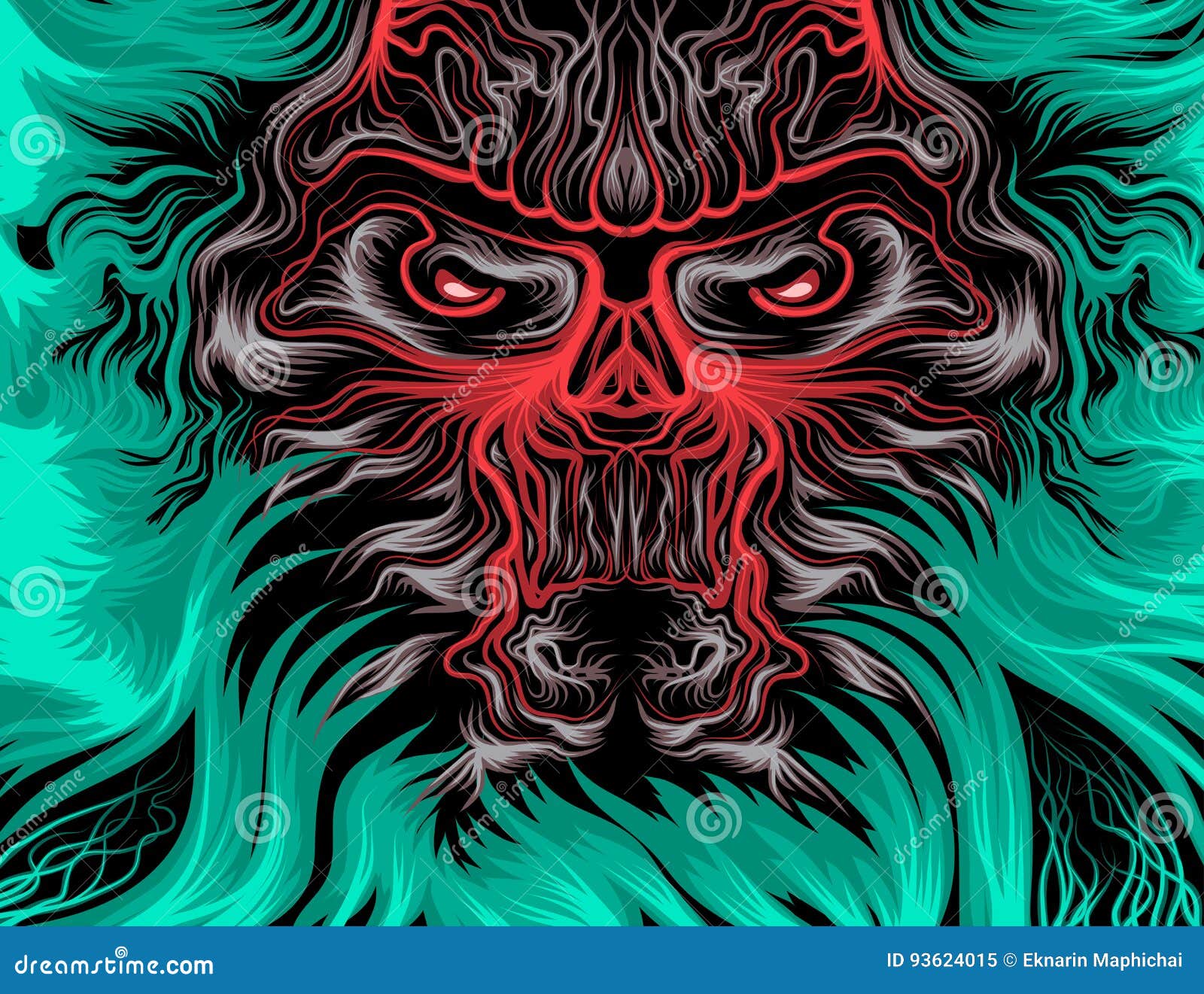 The Beast Vector Cartoon Scene Stock Vector - Illustration of beast ...
