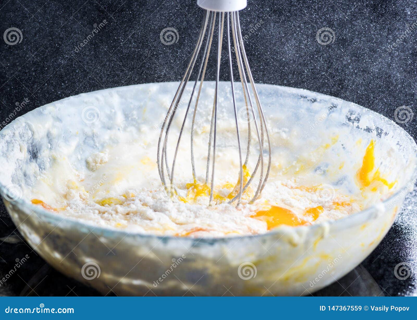 Beat the Batter with a Mixer, Spray and Flour Fly Stock Image - Image ...