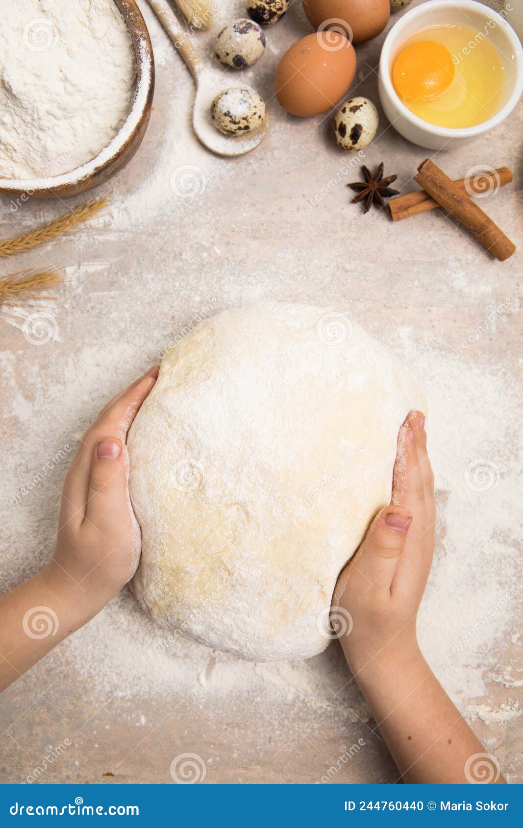 Beat Flour and Kitchen Utensils, a Baking Dish, a Rolling Pin with Eggs ...