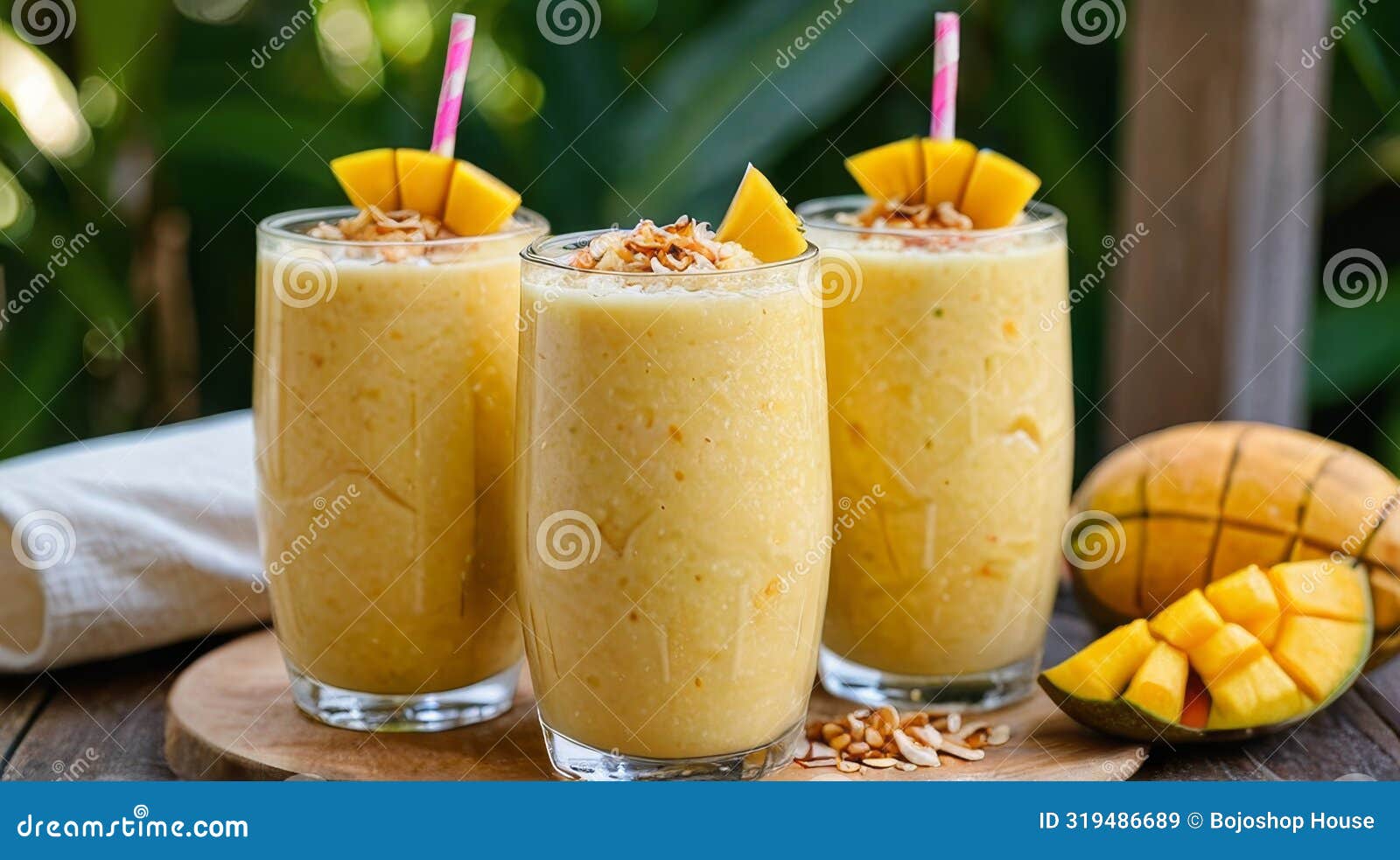 Beat the Heat with a Refreshing Mango Sticky Rice Smoothie Stock ... Beat the Heat with a Refreshing Mango Sticky Rice Smoothie Stock ...