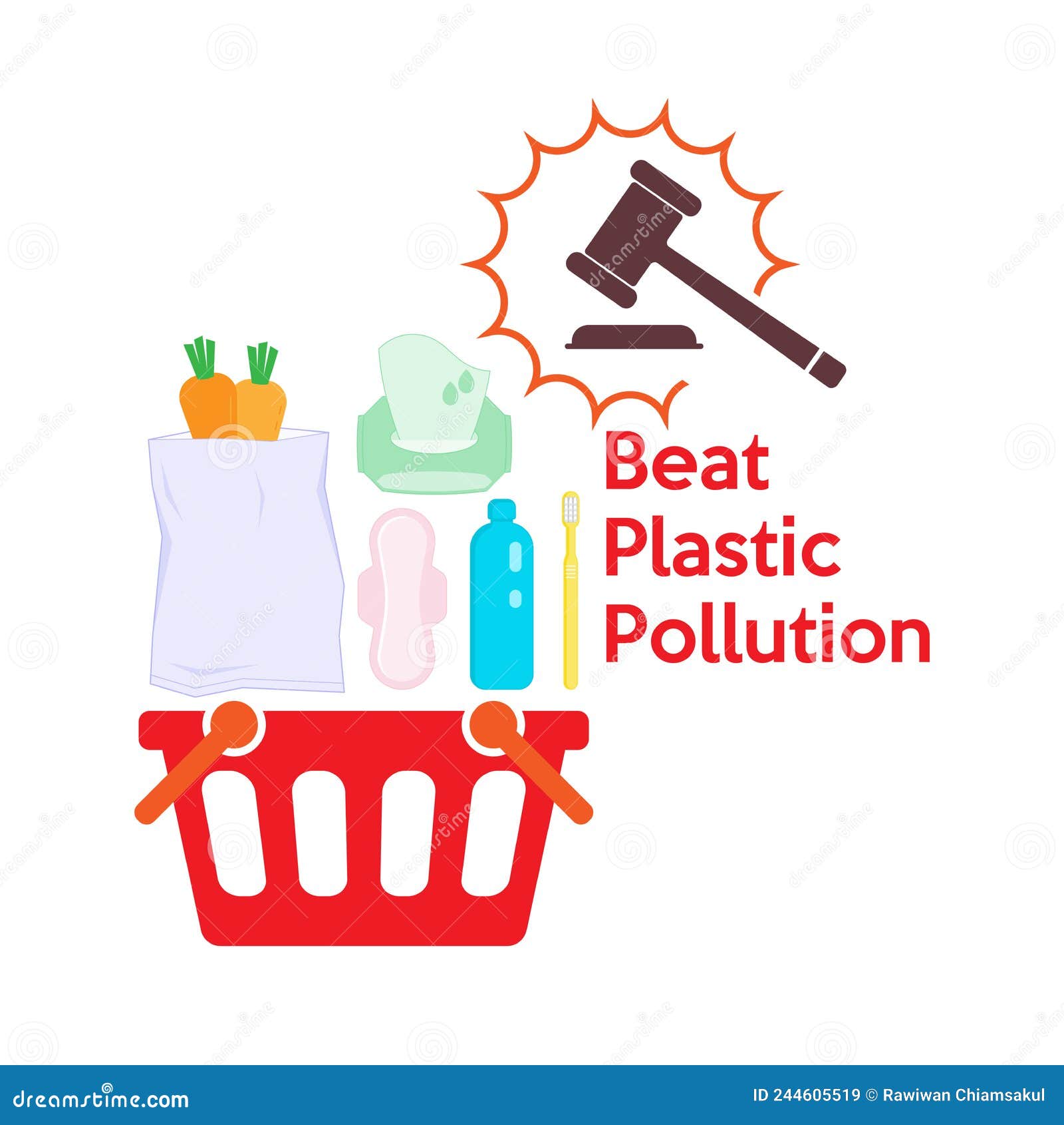 Beat Plastic Pollution. World Environment Day Vector Illustration ...