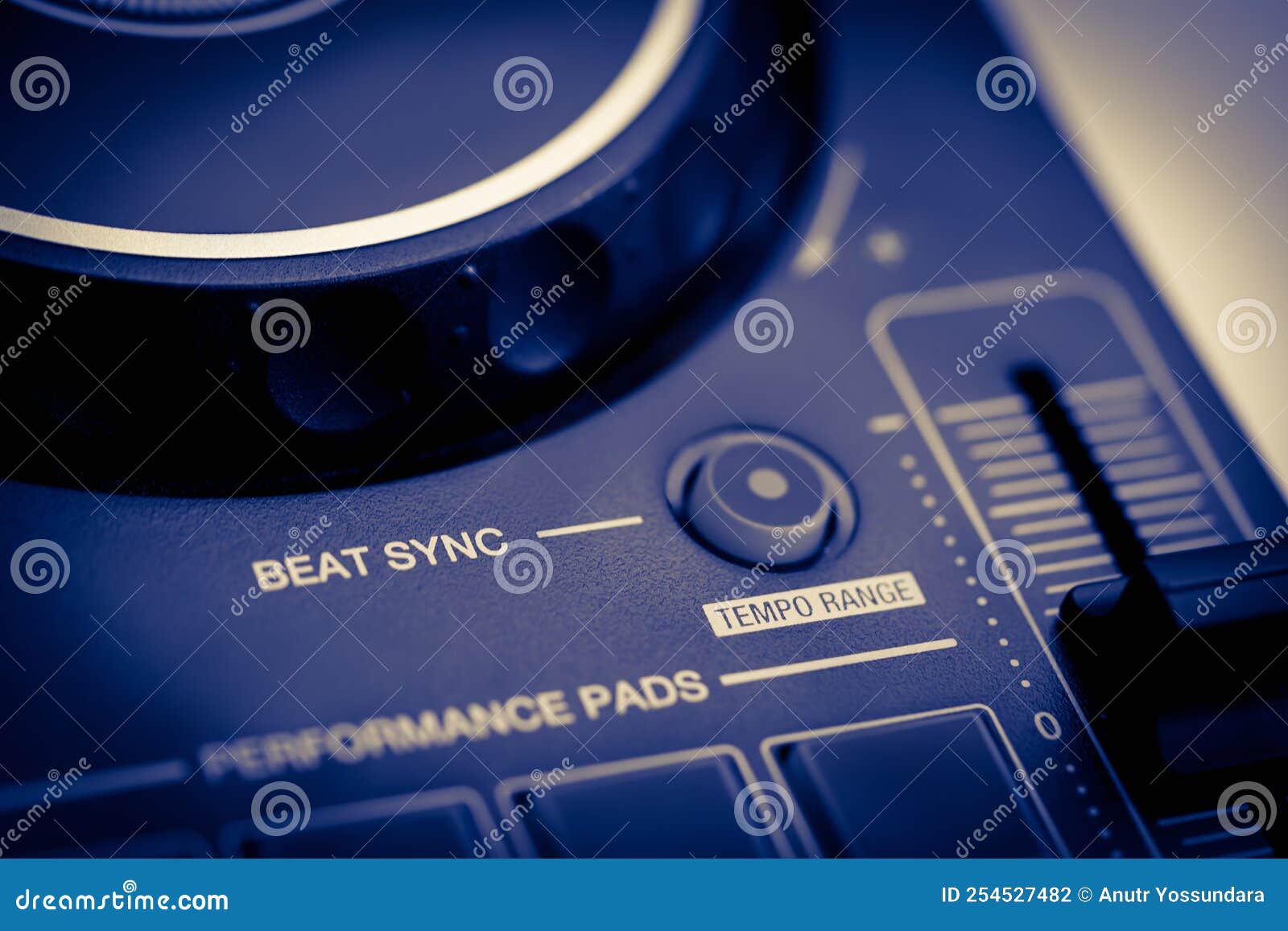 Beat Sync Button on a Digital DJ Controller Closed Up Stock Photo ...