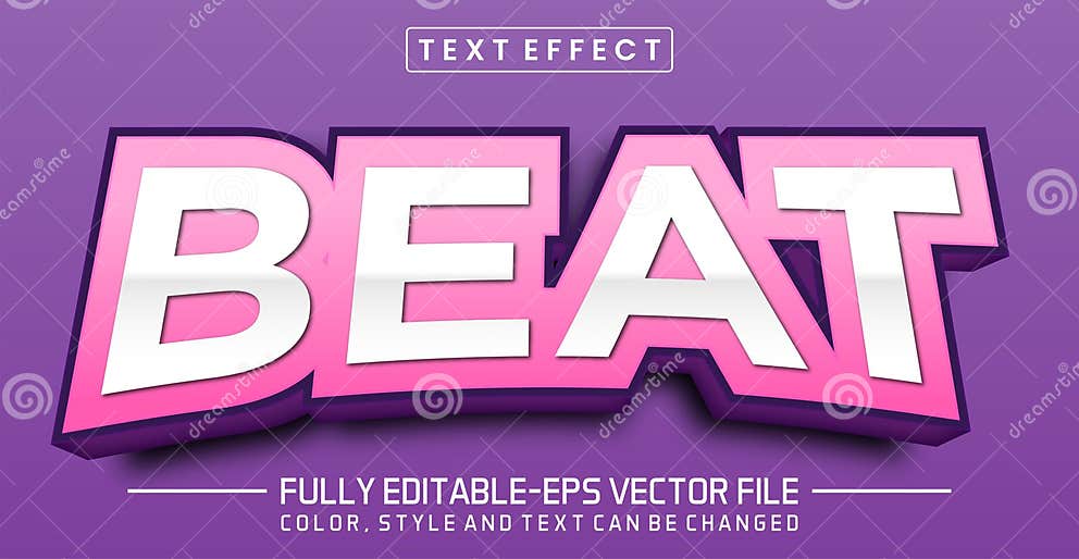 Beat Text Editable Style Effect Stock Illustration - Illustration of ...