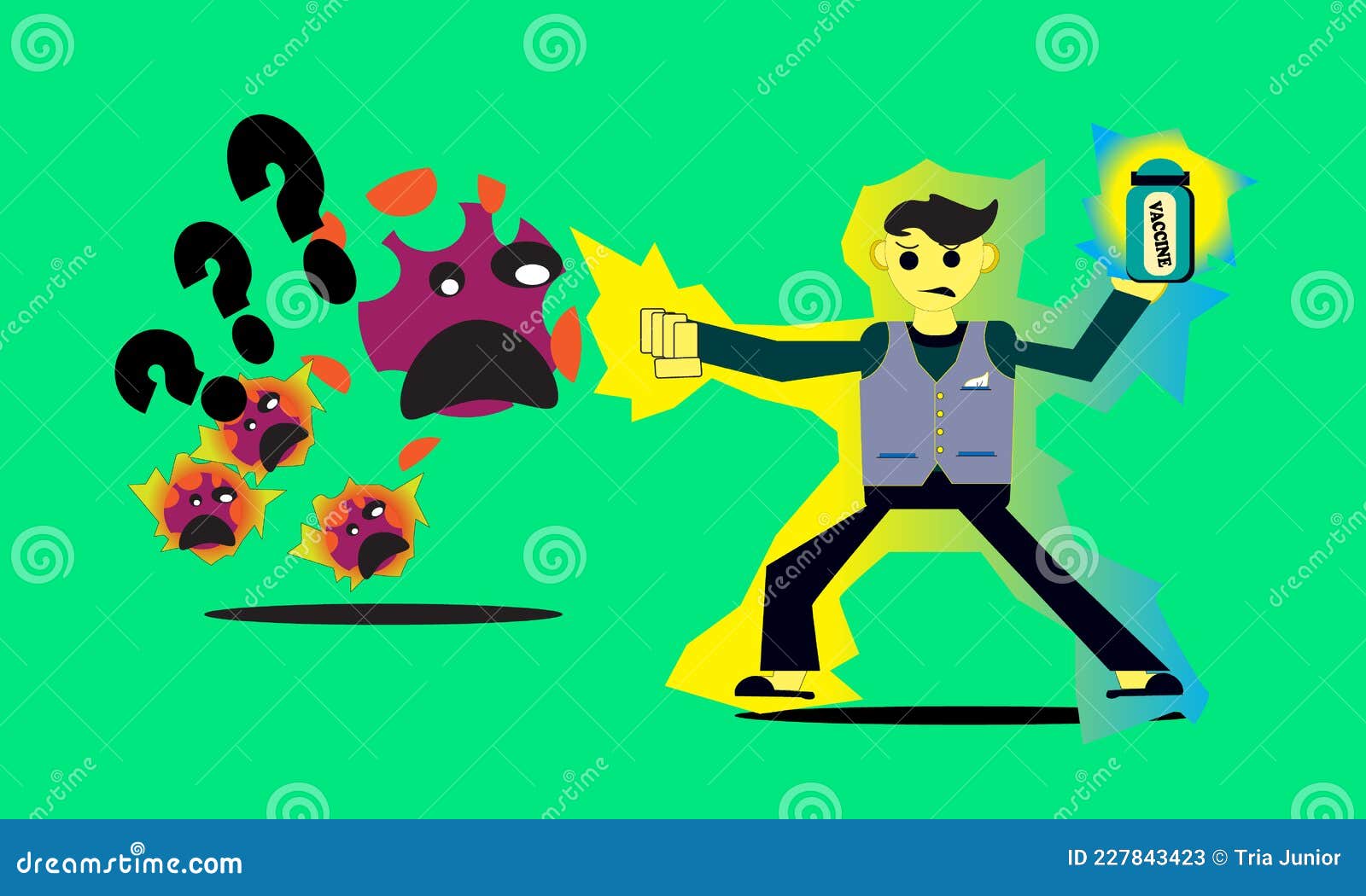 Beat the Virus with the Power of Vaccines Stock Illustration ...