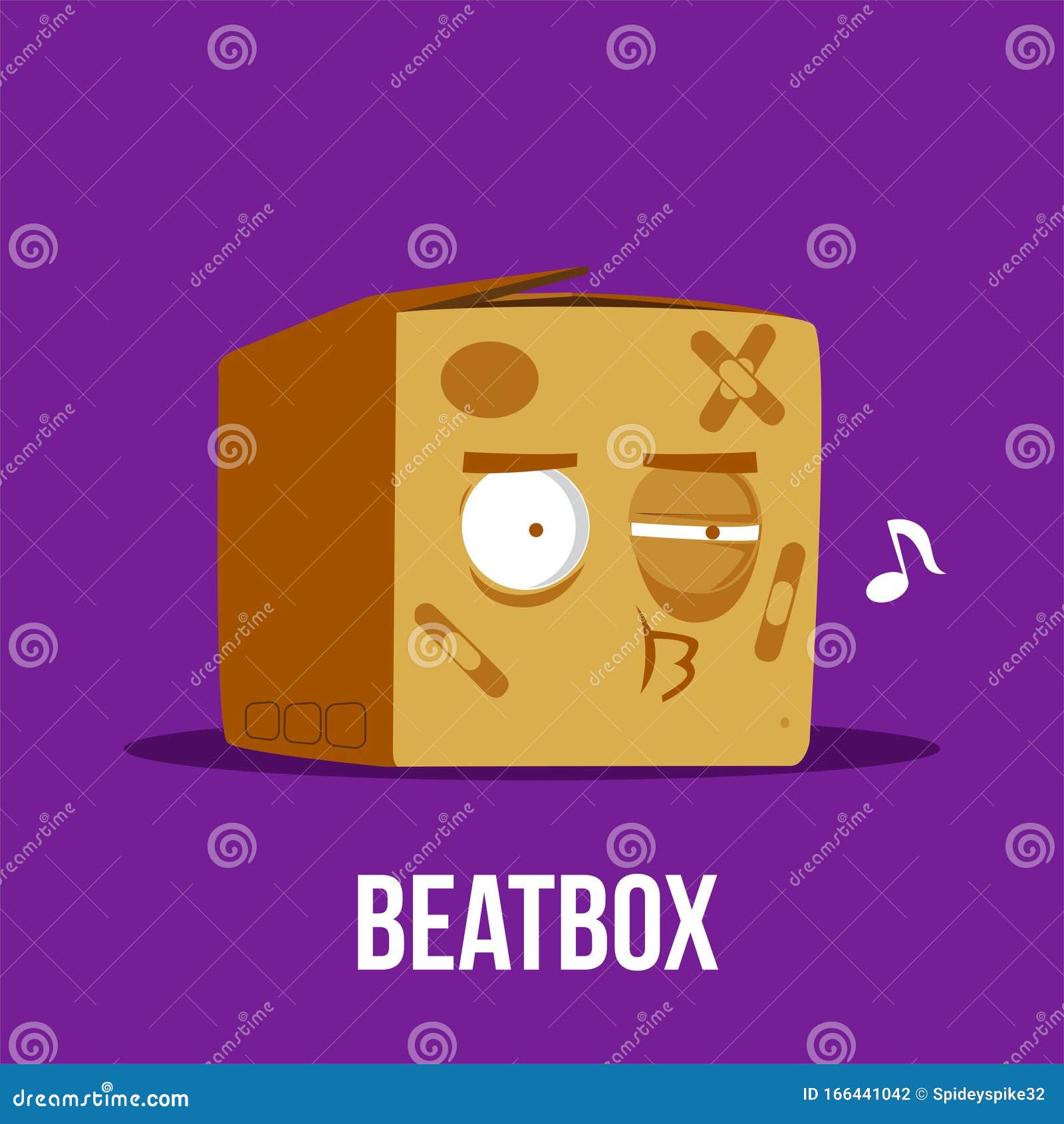 Beatbox Cartoon On Purple Background Vector Illustration ...