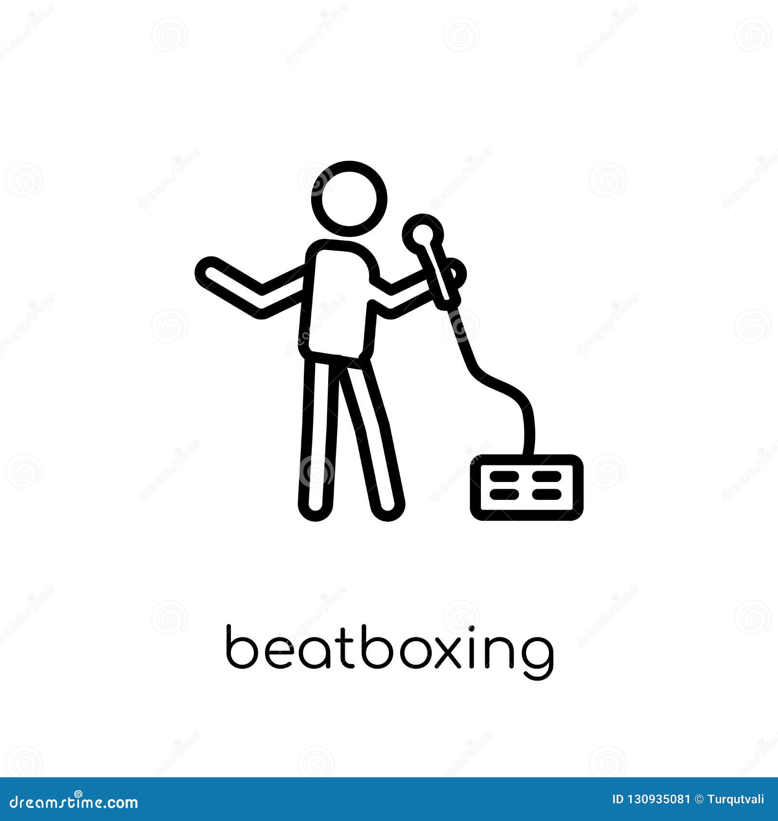 Beatboxing Icon. Trendy Modern Flat Linear Vector Beatboxing Icon on ...