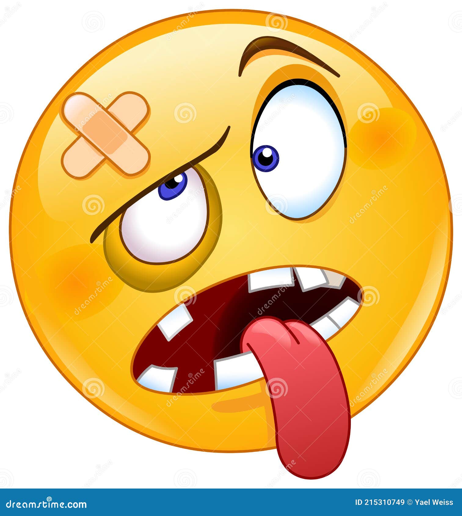 Beaten emoticon stock vector. Illustration of ball, design - 215310749