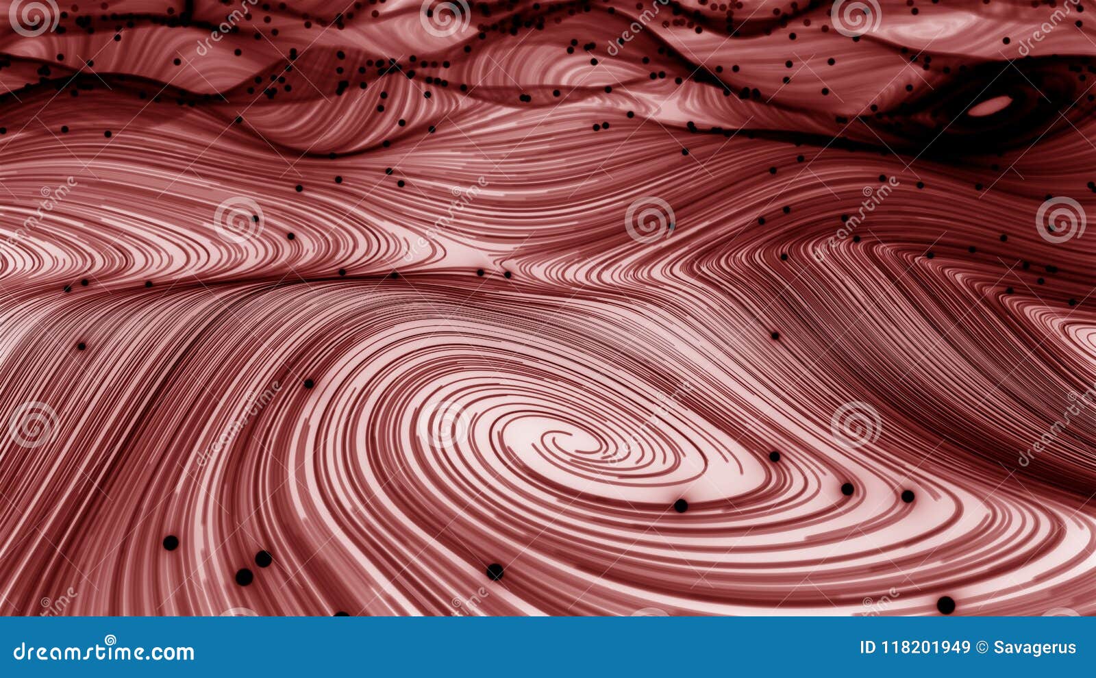 Abstract Wave with Spheres. 3D Rendering Stock Image - Image of bright ...