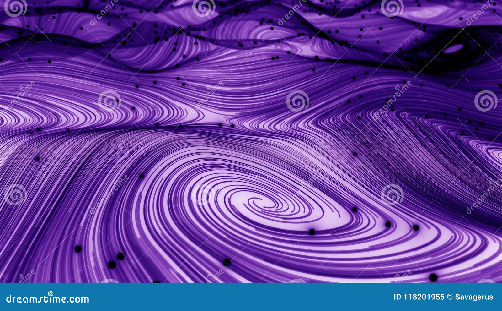 Abstract Wave with Spheres. 3D Rendering Stock Image - Image of ...