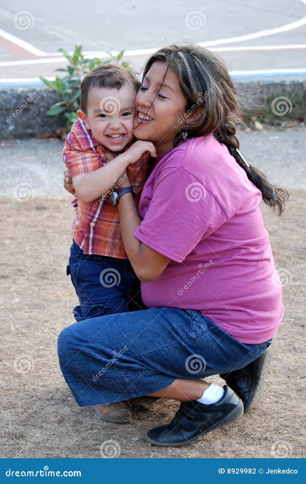 Beatiful Hispanic Mother and Child Hugging Stock Photo - Image of ...