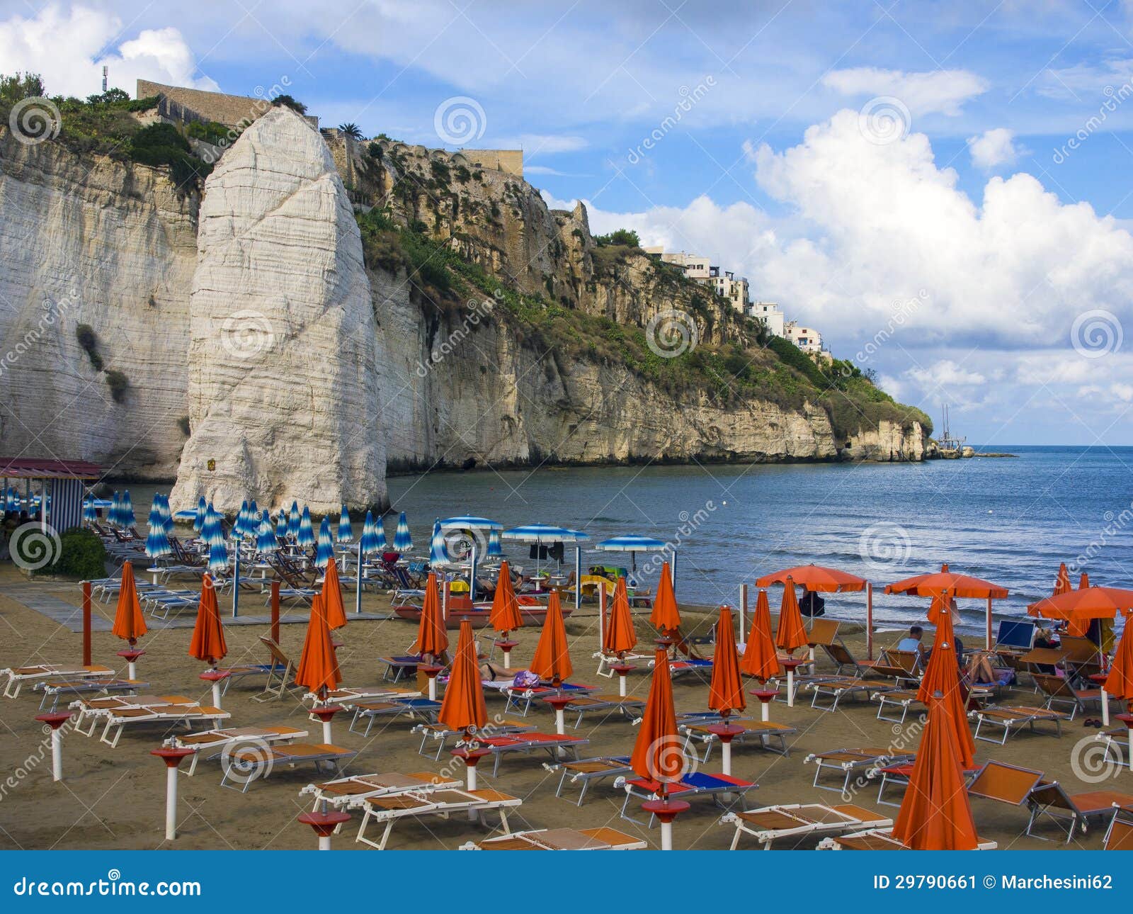 Landscapre of the Beach of Vieste, Apulia Italy Stock Image - Image of ...