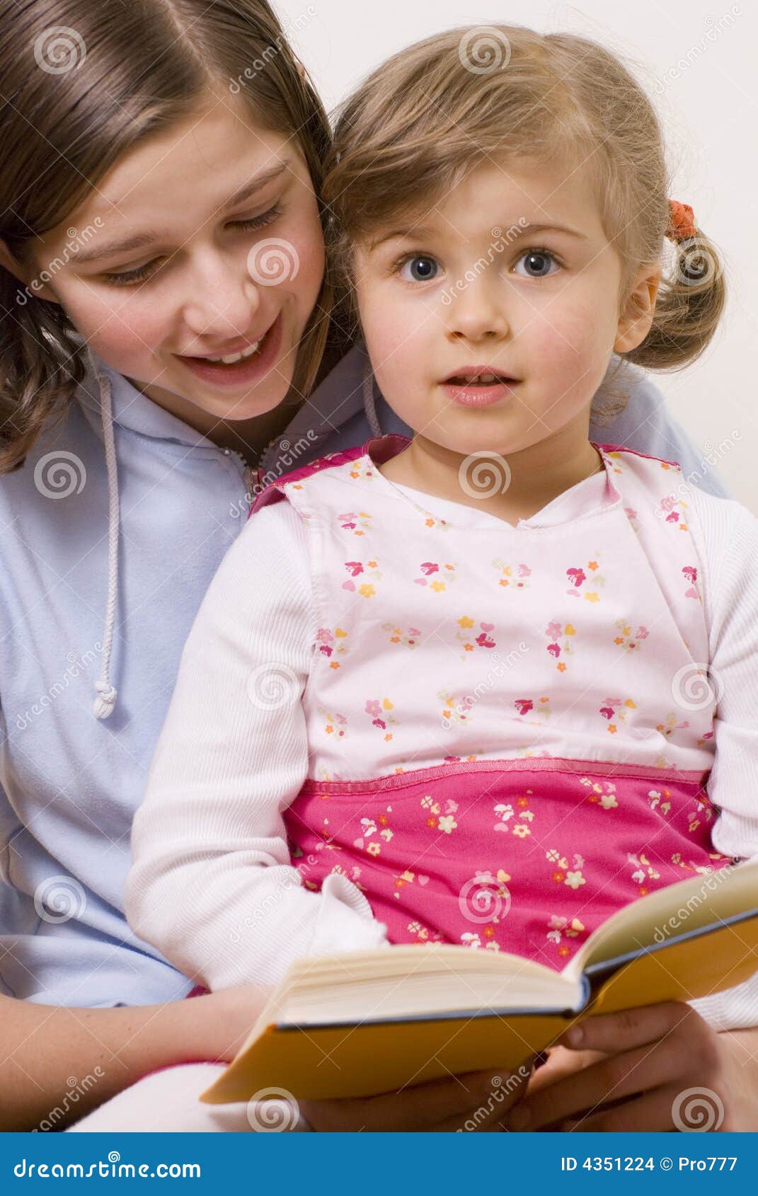 Beatiful Sisters Reading Book Stock Photo - Image of education, people ...