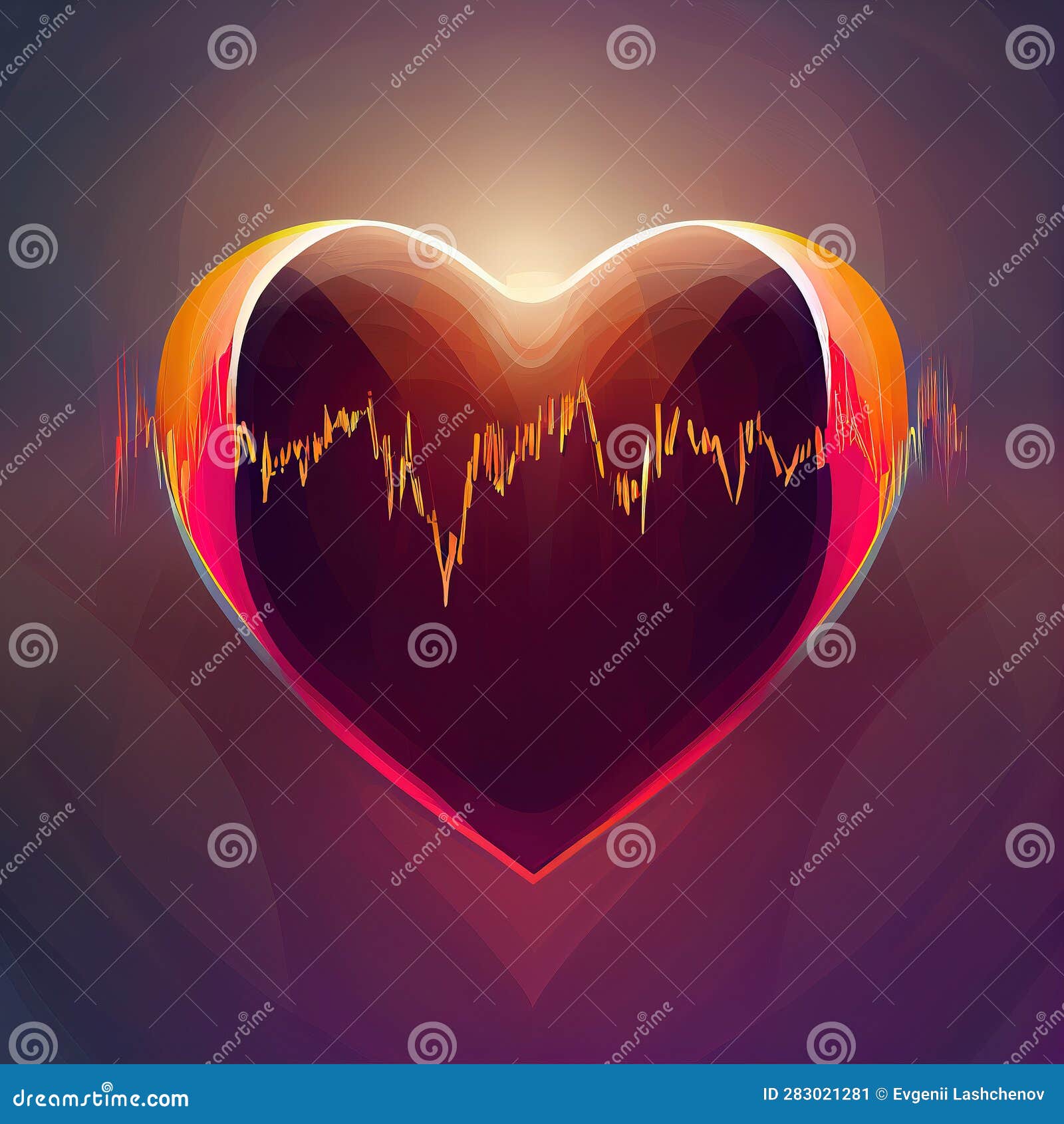 A Beating Heart. Glowing Heart. Abstract Heart with Backlight. AI ...