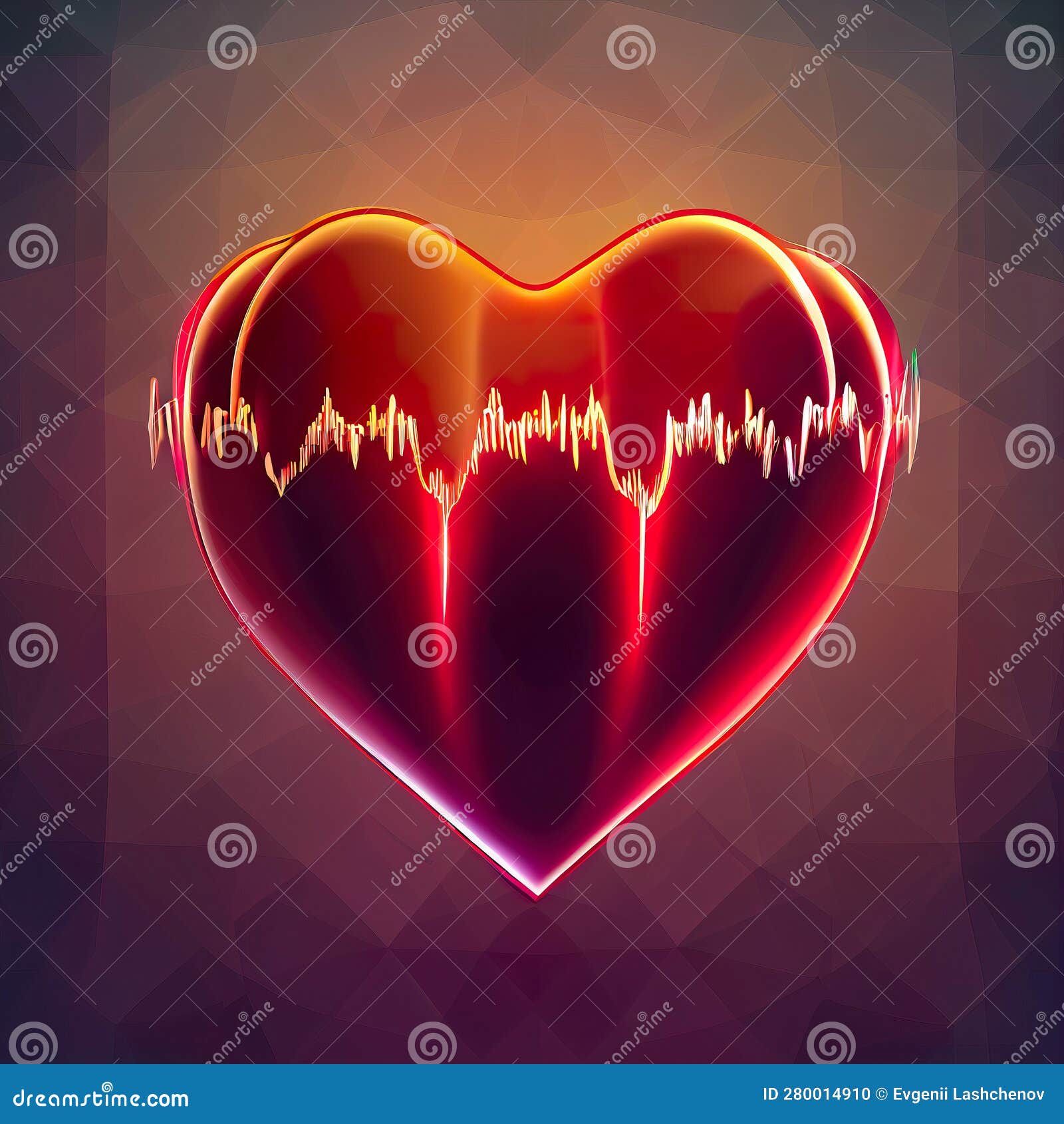A Beating Heart. Glowing Heart. Stylized Heart. Abstract Heart with ...