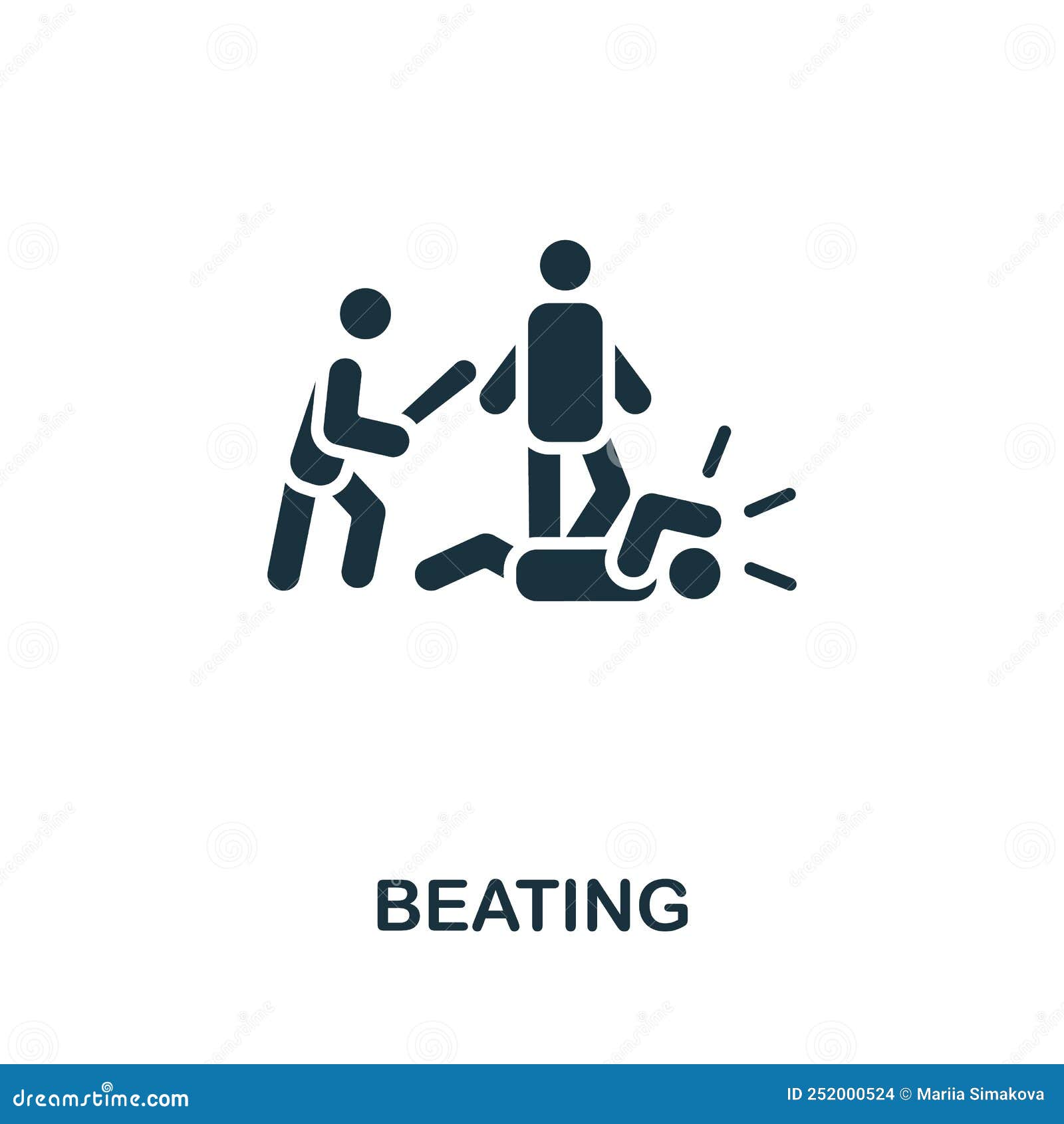 Beating Icon. Monochrome Simple Line Harassment Icon for Templates, Web ...