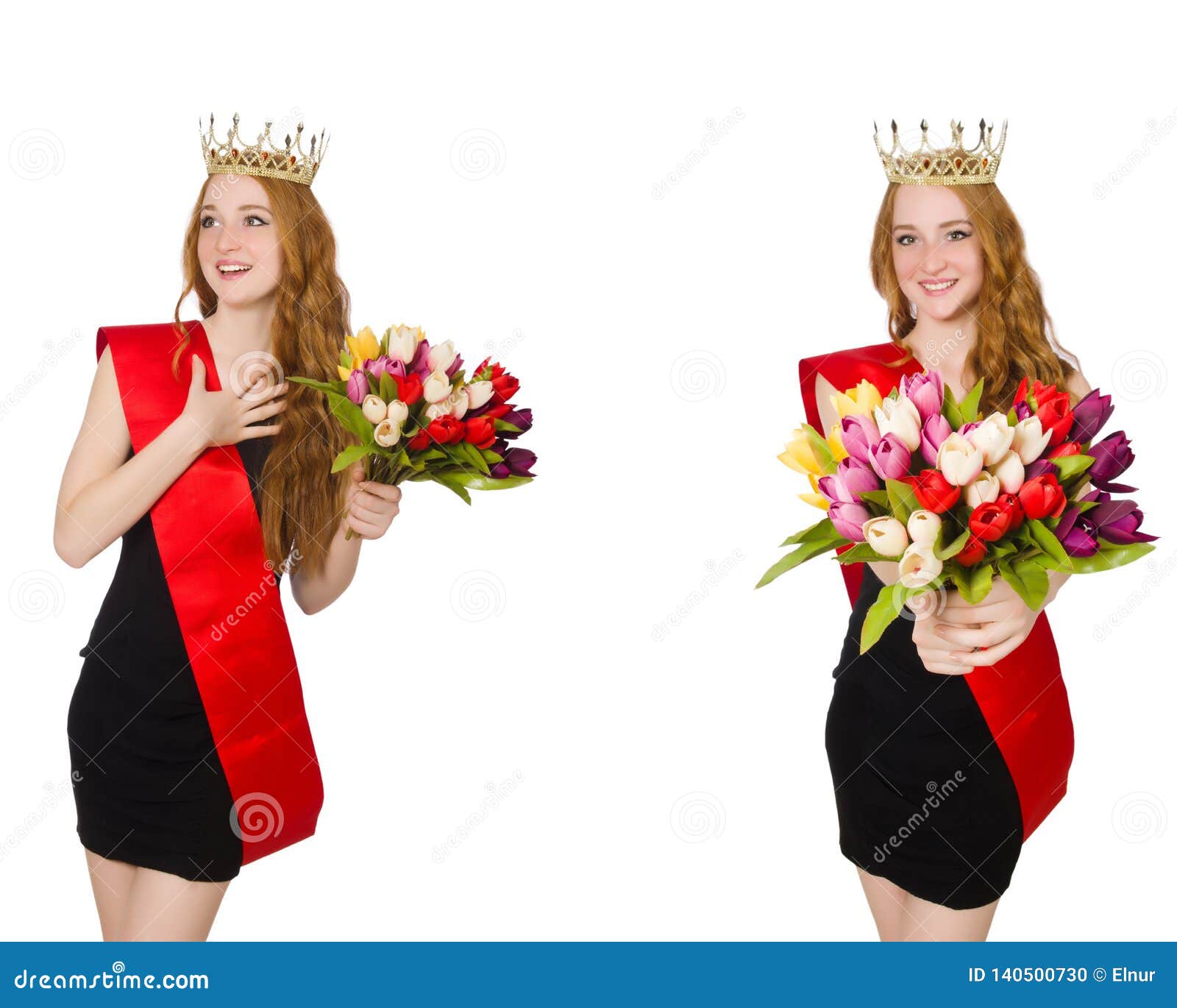The Beaty Queen at Contest with Flowers Stock Photo - Image of collage ...