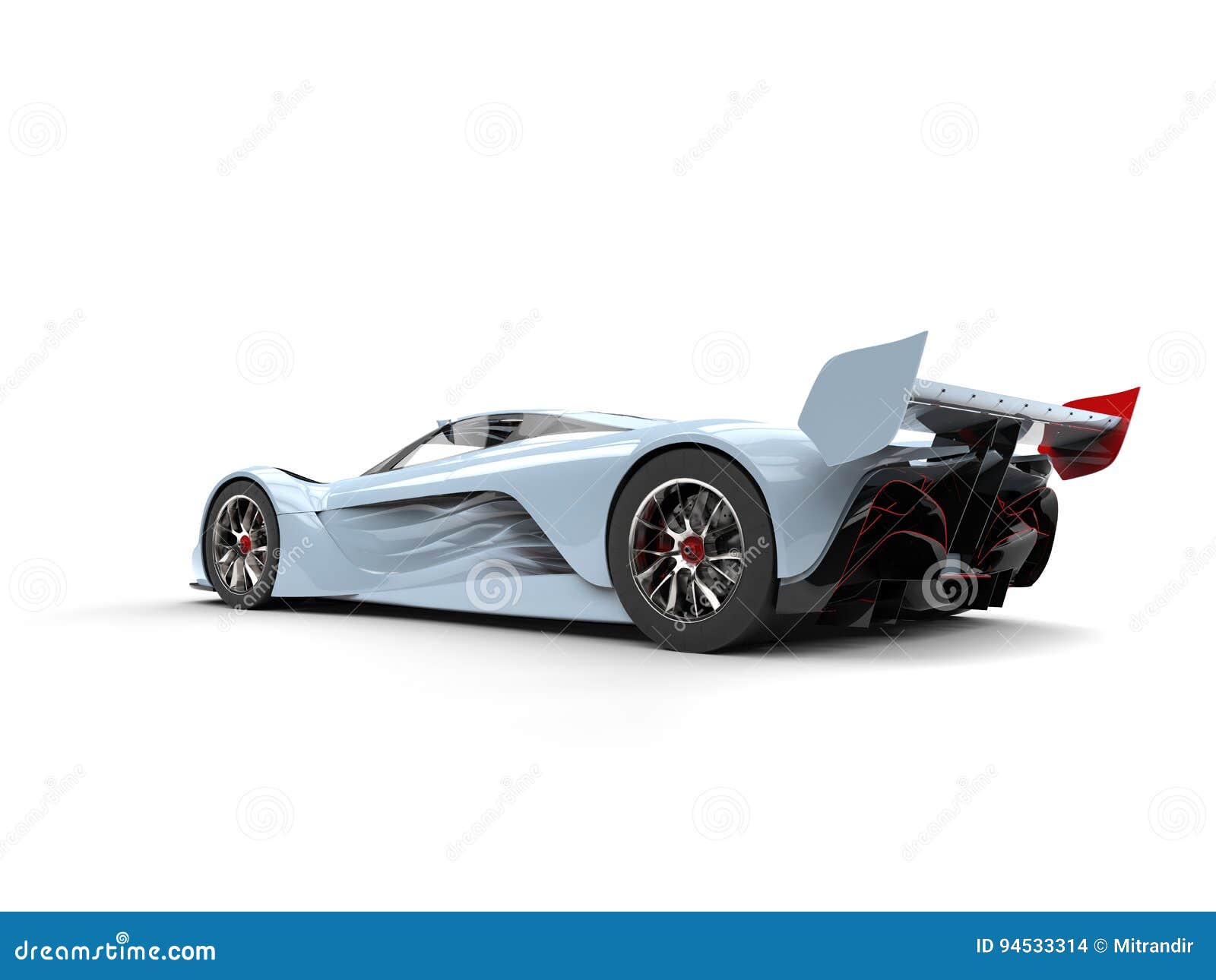 Beau Blue Concept Super Car - Back View Stock Illustration ...