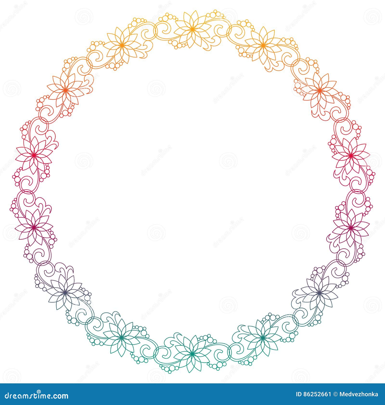 Beau Cadre Rond De Gradient O Illustration Stock - Illustration du ...