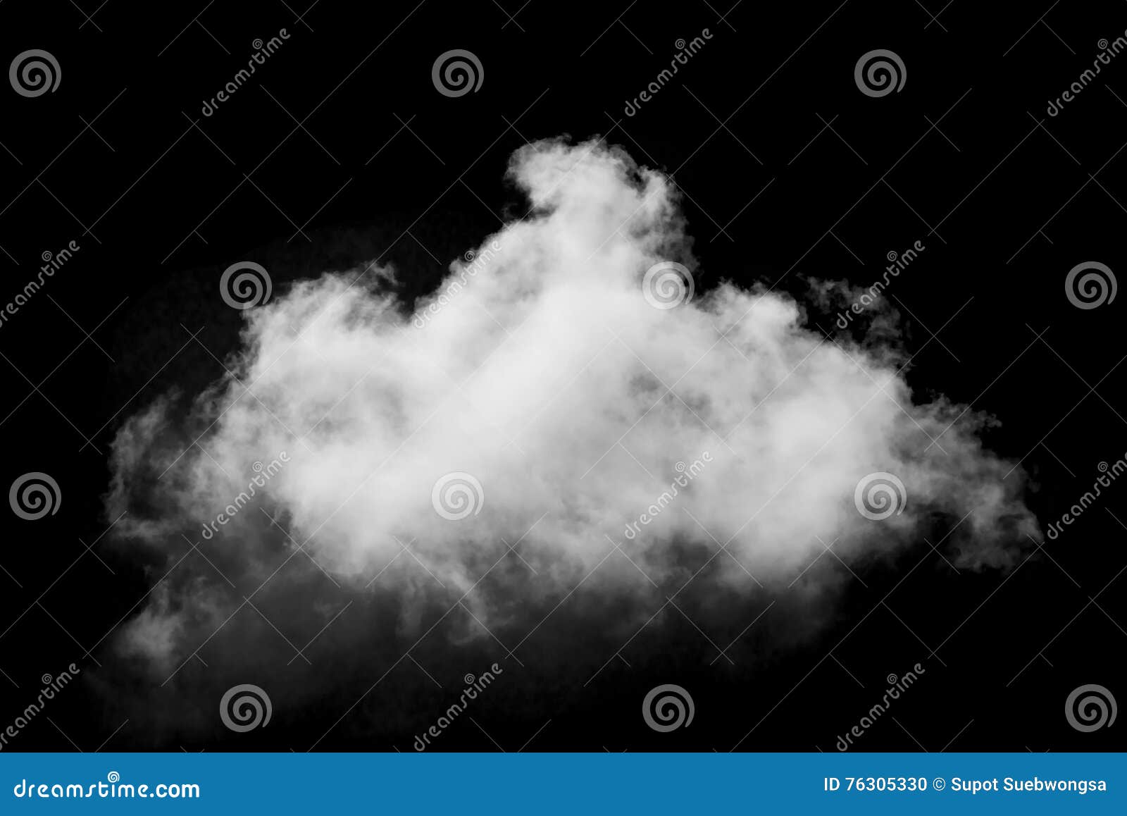 Beau Nuage Blanc Simple D'isolement Au-dessus Du Noir Photo stock ...
