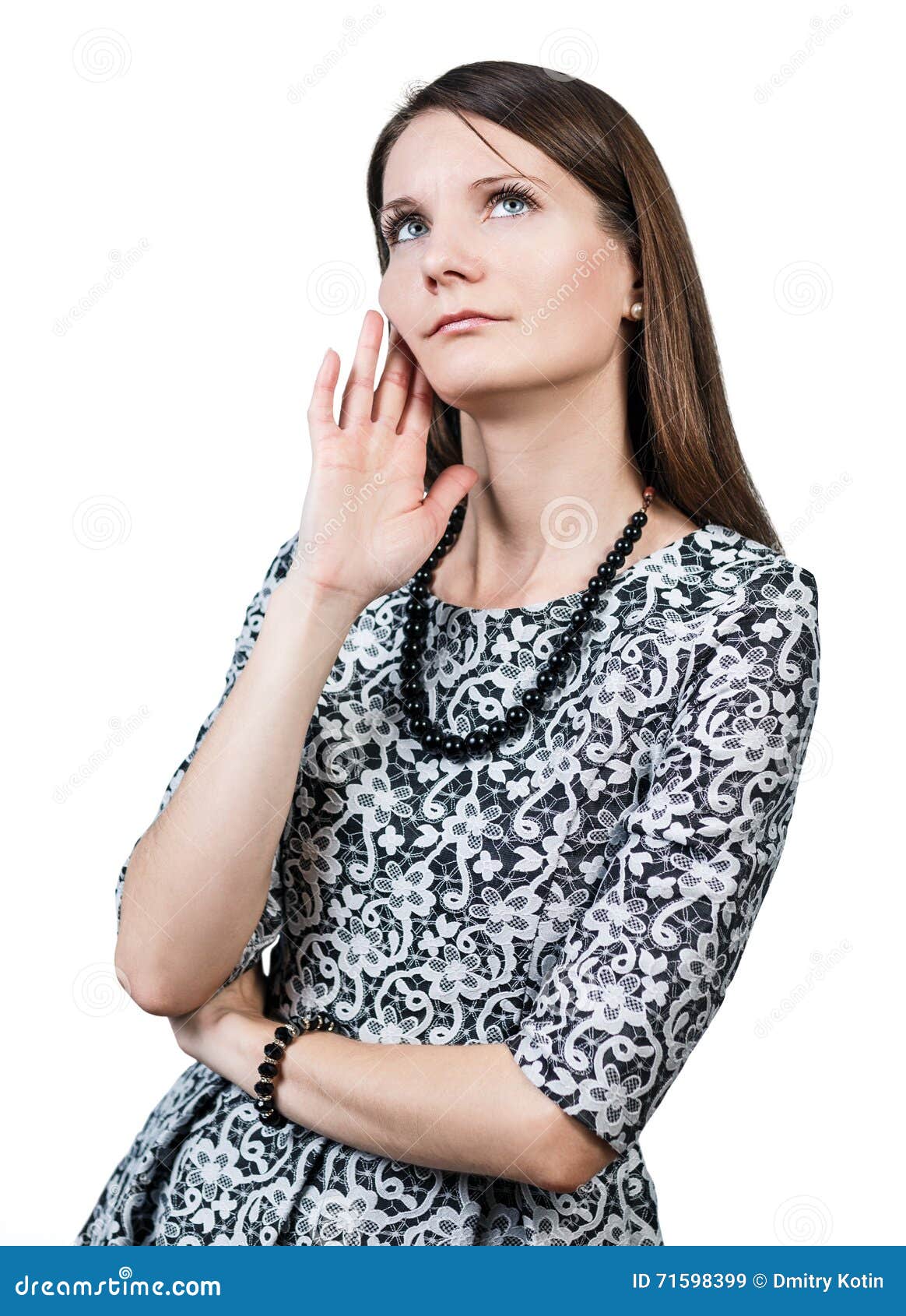 Beau penser de femme image stock. Image du dame, caucasien - 71598399