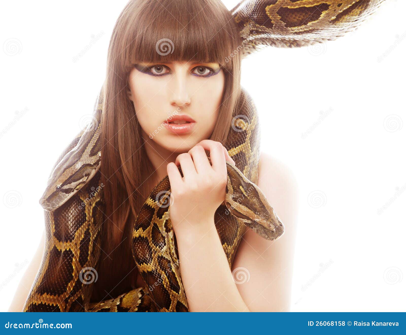 Beau Python De Fixation De Femme Photo stock - Image du gens, humain ...