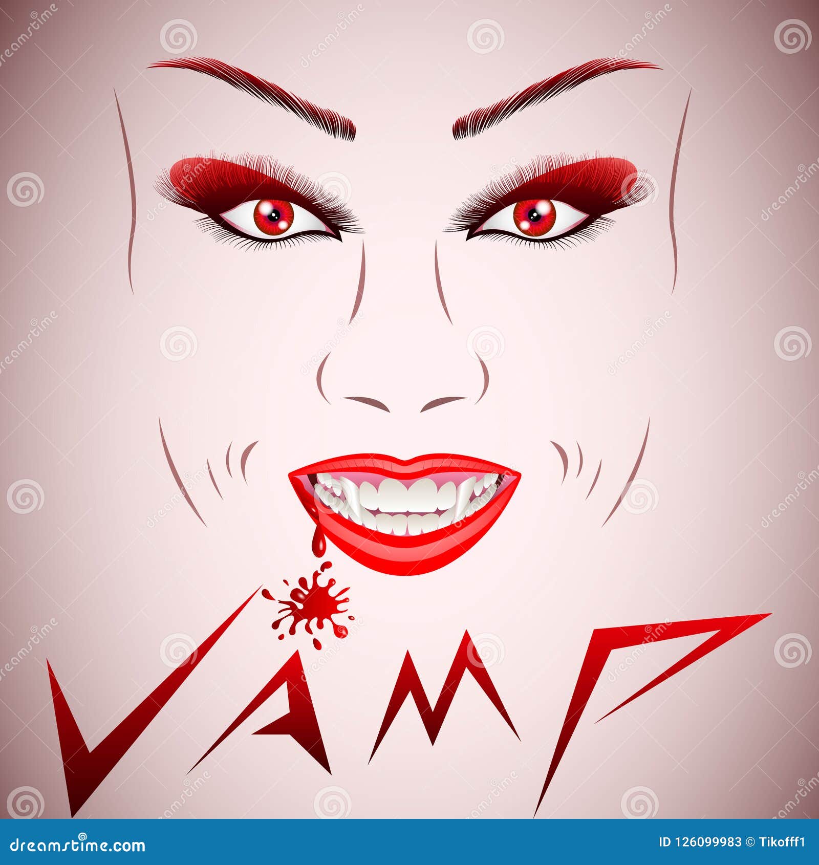 Beau visage de vampire illustration de vecteur. Illustration du ...
