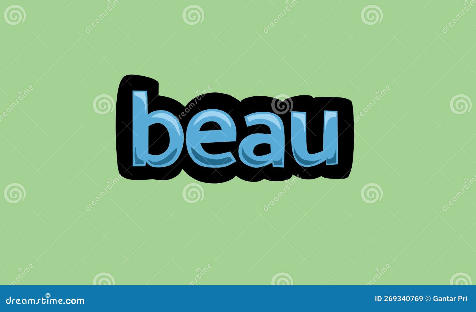 Beau Writing Vector Design On A Green Background Stock Image ...