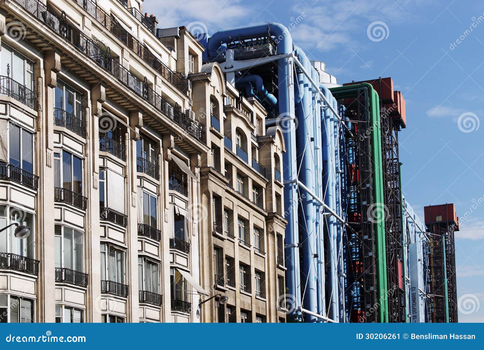 Paris beaubourg street stock image. Image of street, tourism - 30206261