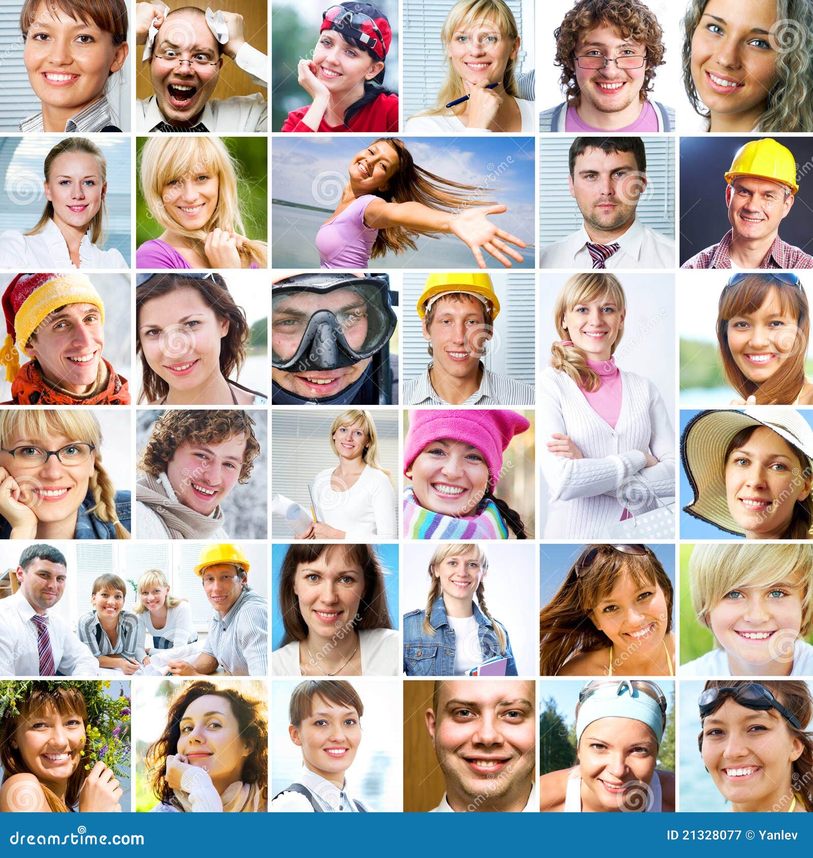 Beaucoup De Différents Visages Humains Image stock - Image du passe ...