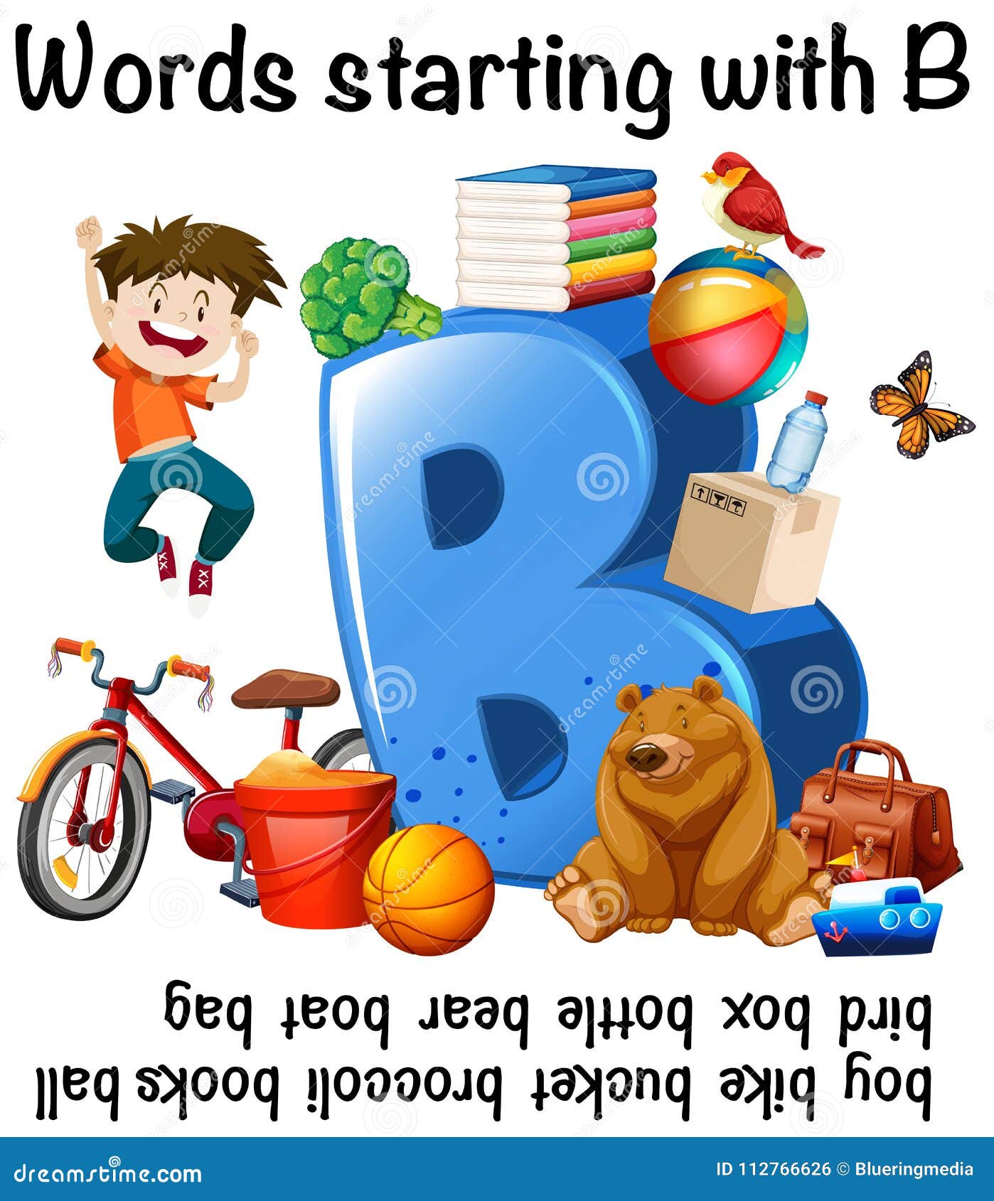 Beaucoup De Mots Commençant Par B Illustration de Vecteur ...
