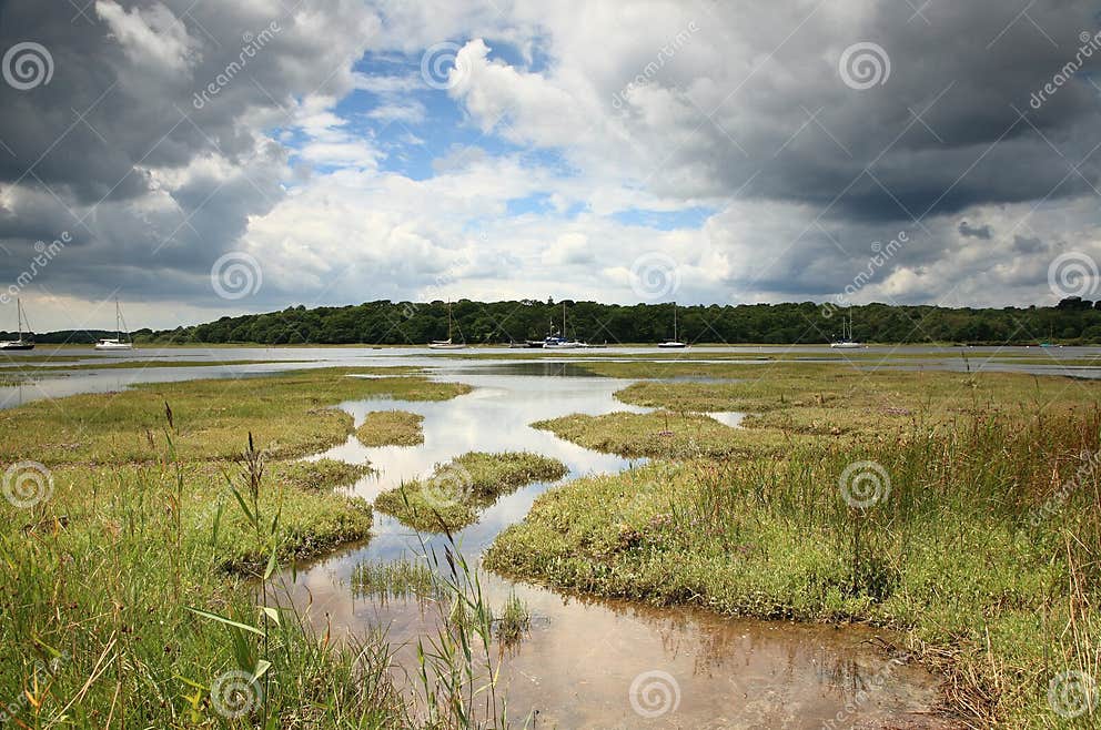 Beaulieu River stock image. Image of creek, summer, cloud - 2856991