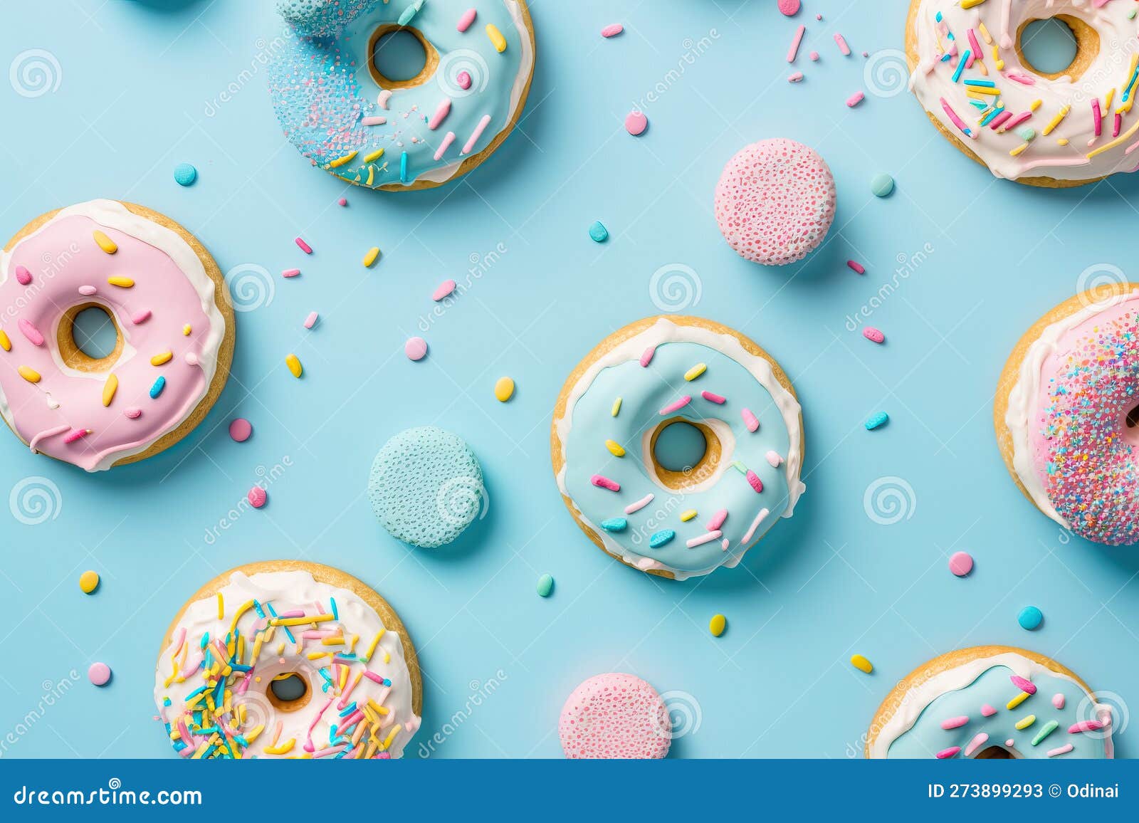 Pastel Donut Pattern - AI Generated Stock Illustration - Illustration ...