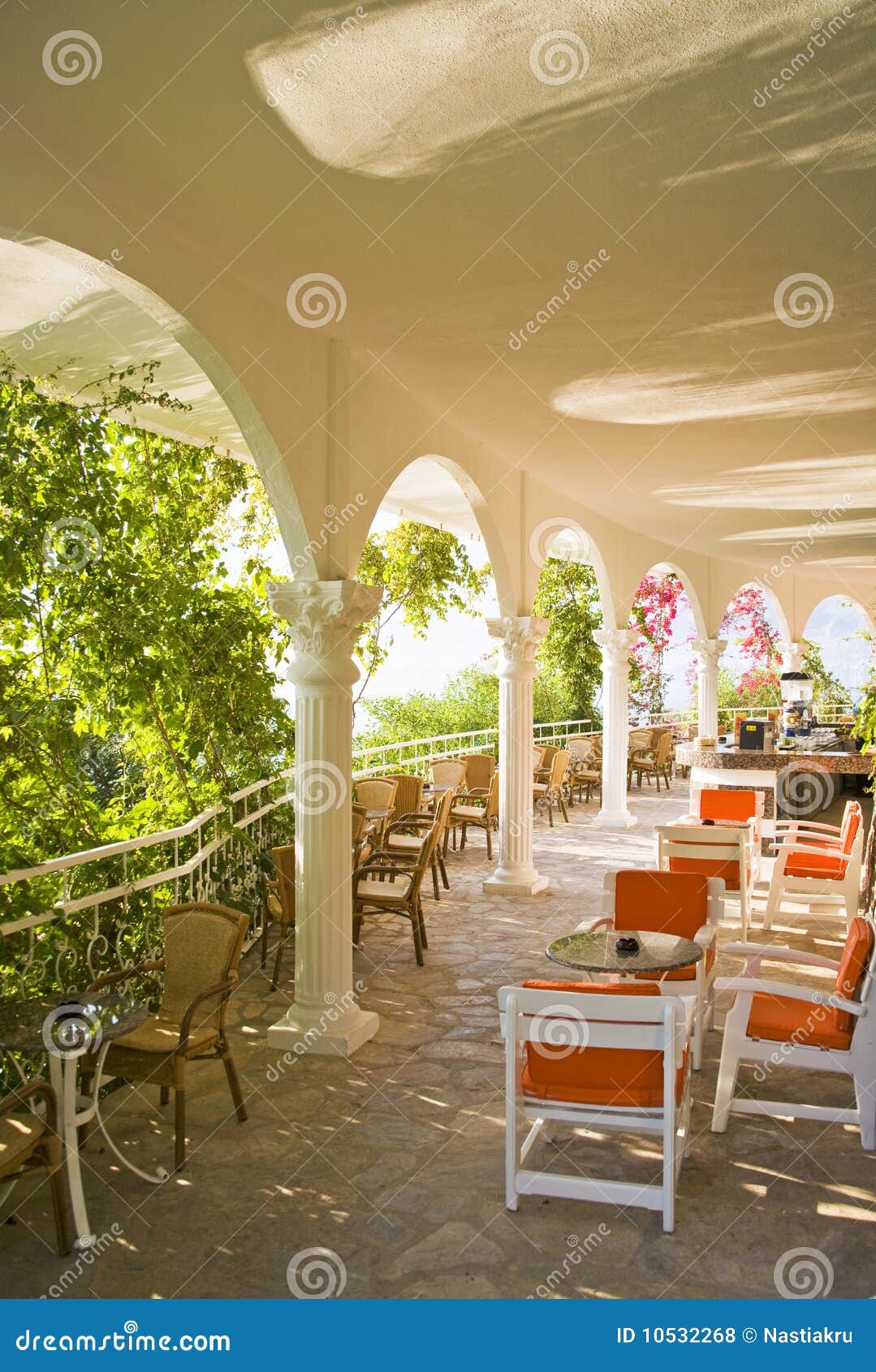 Beautful Summer Cafe Interior Stock Photo - Image of dinner, back: 10532268