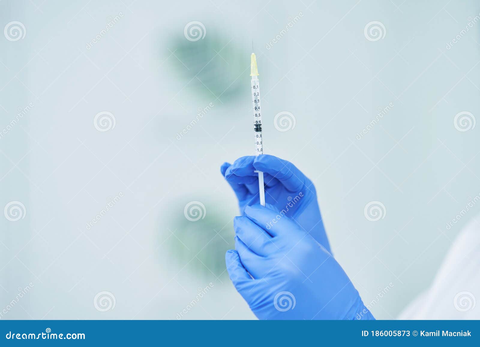 Beautician Holding Needles Over Light Background Stock Image - Image of ...