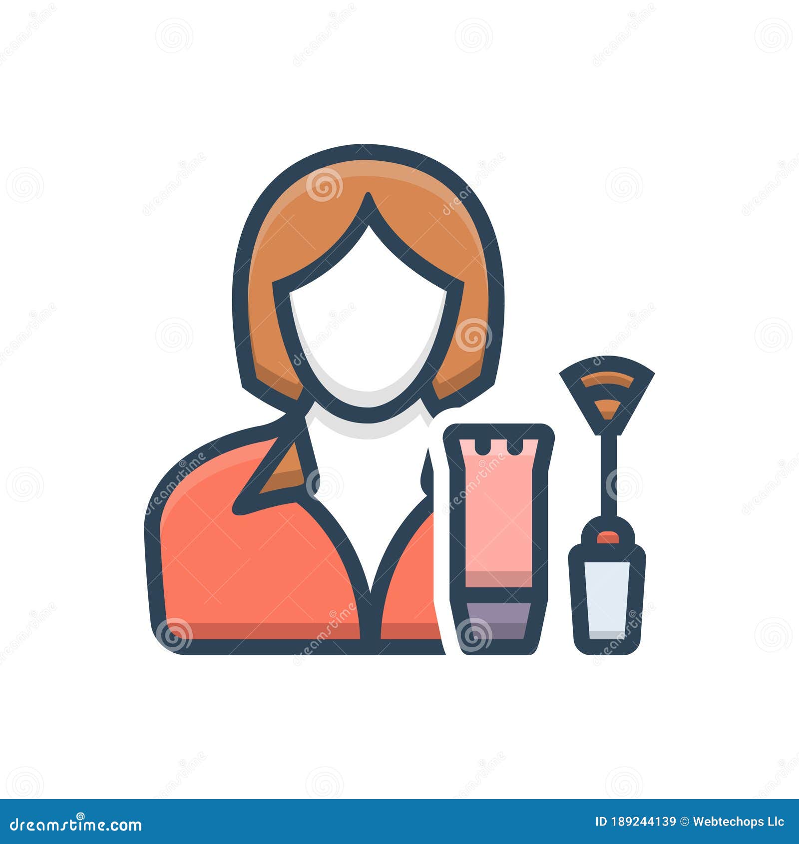 Color Illustration Icon for Beautician, Artist and Makeup Stock ...