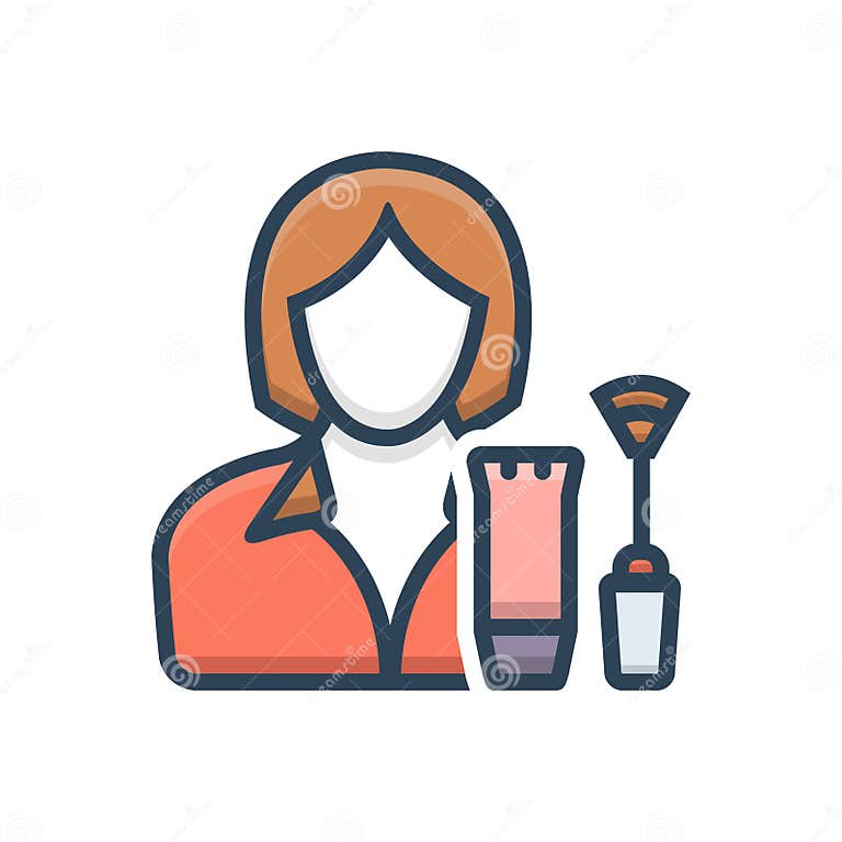 Color Illustration Icon for Beautician, Artist and Makeup Stock ...