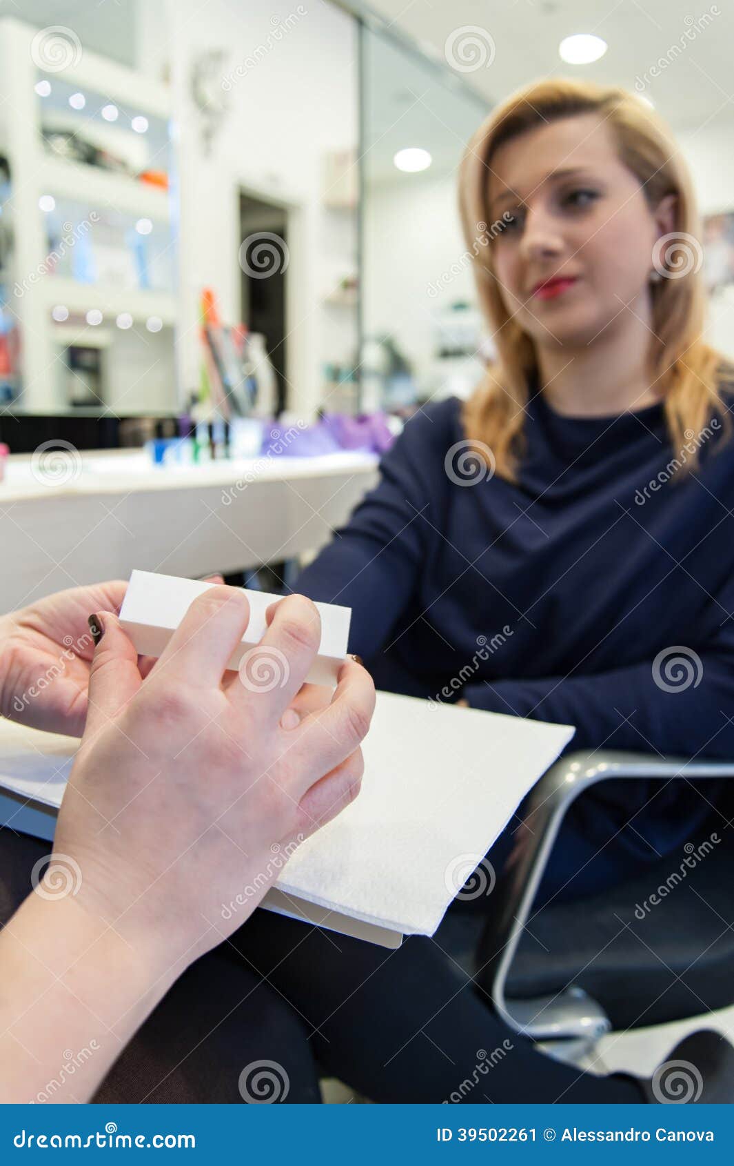 Beautician making manicure stock image. Image of manicure - 39502261