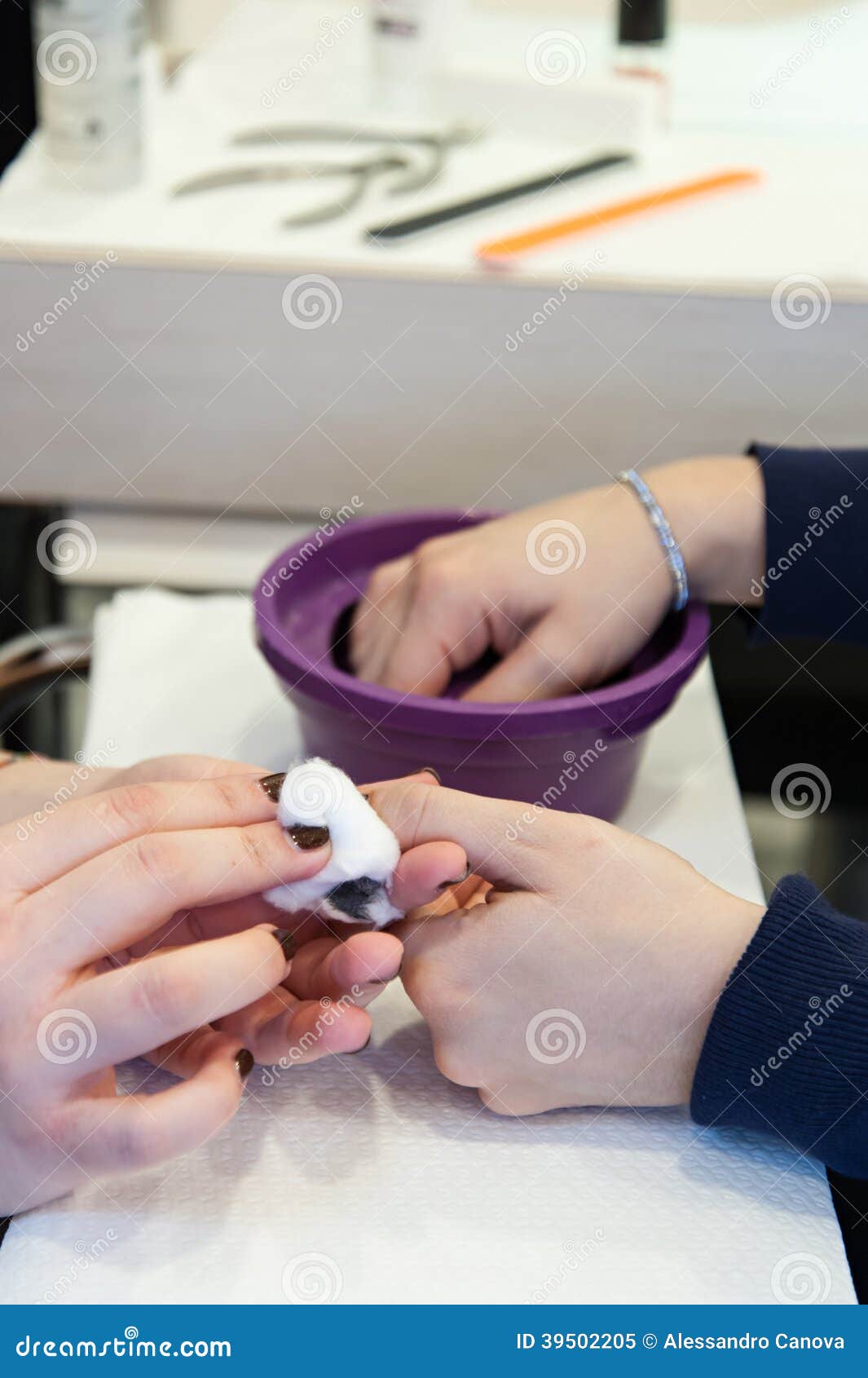 Beautician making manicure stock image. Image of aesthetic - 39502205