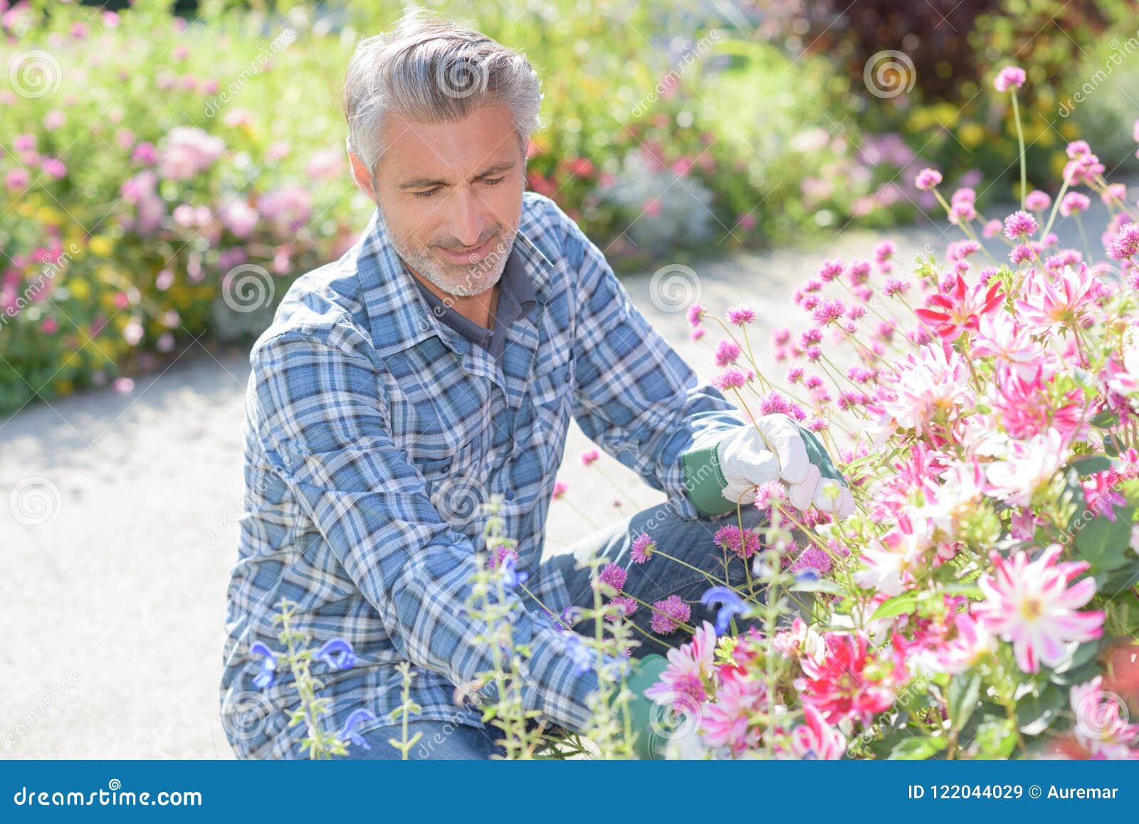 Beautification of the Garden Stock Image - Image of worker, path: 122044029