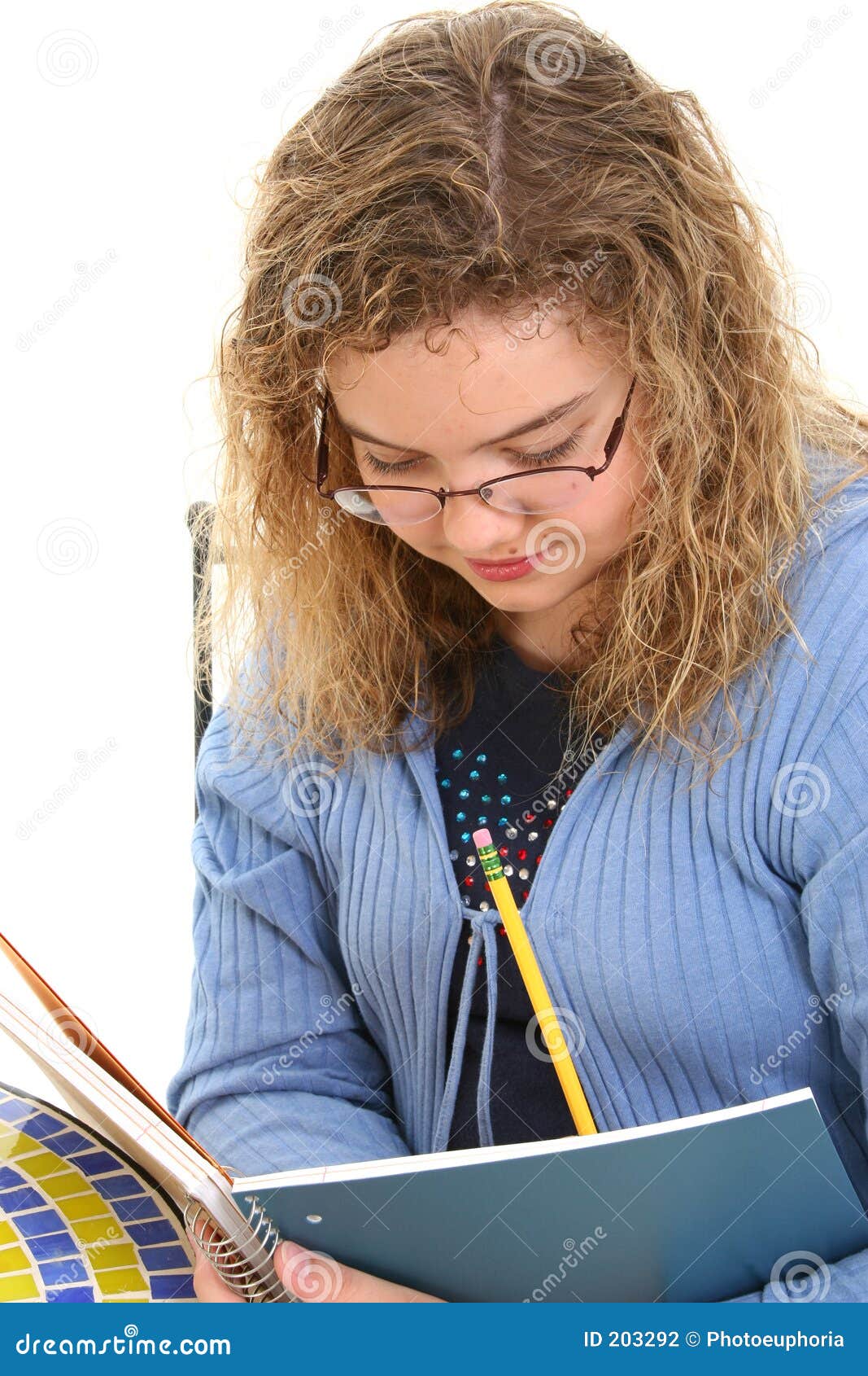 Beautiful 12 Year Old Girl Writing in Notebook Stock Photo - Image of ...