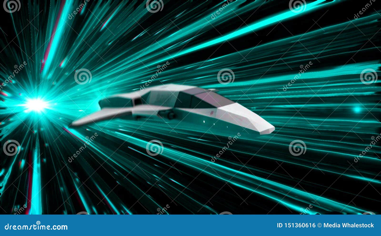Beautiful Abstract Animation of Spaceship in Hyperspace Jump Flying ...