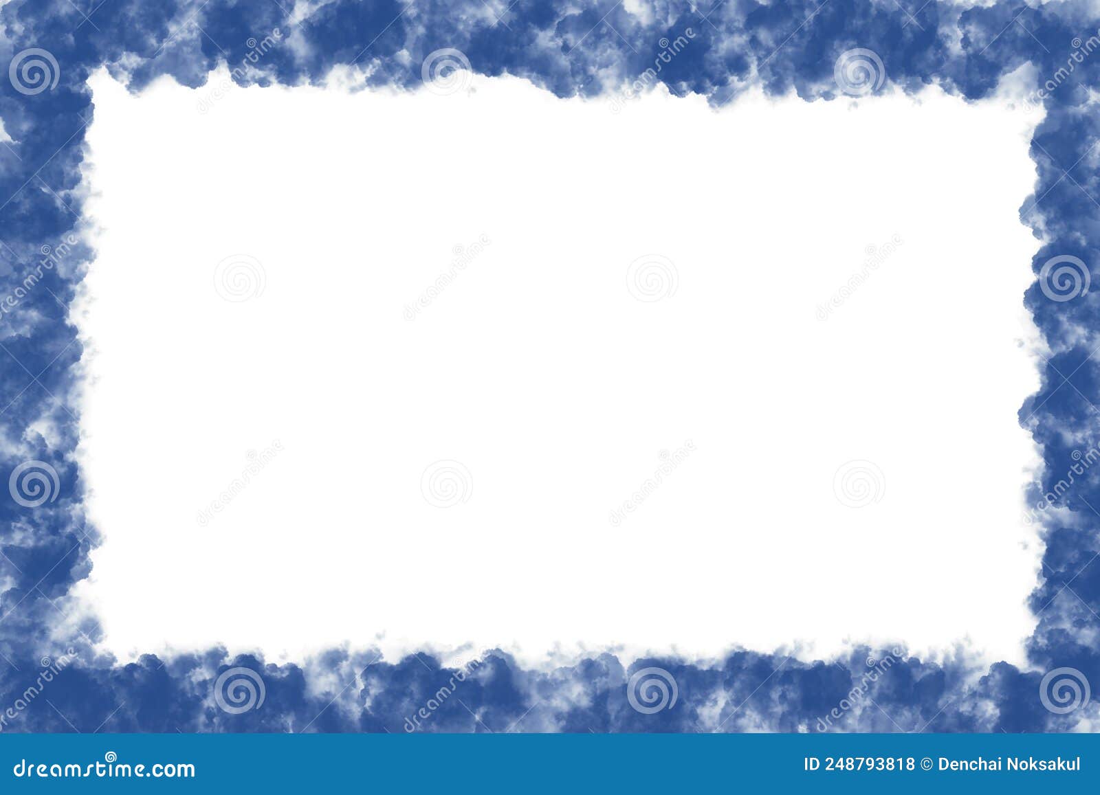 Beautiful Abstract Art Blue Frame White Background Stock Illustration ...