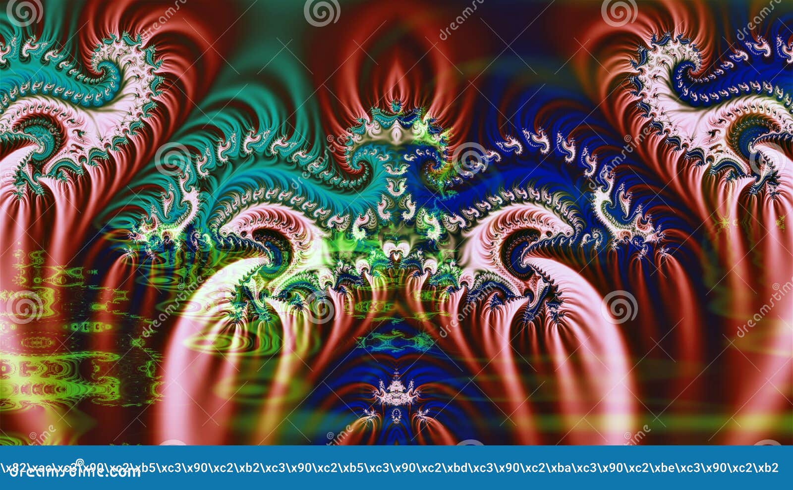 Beautiful Abstract Background with Multi-colored Fractal Spirals and ...