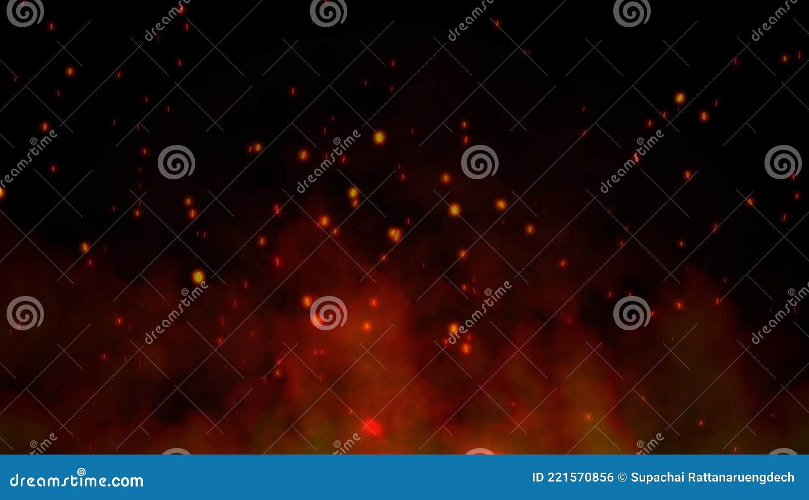 Fire Ember Particles Over Black Black Background Stock Illustration ...