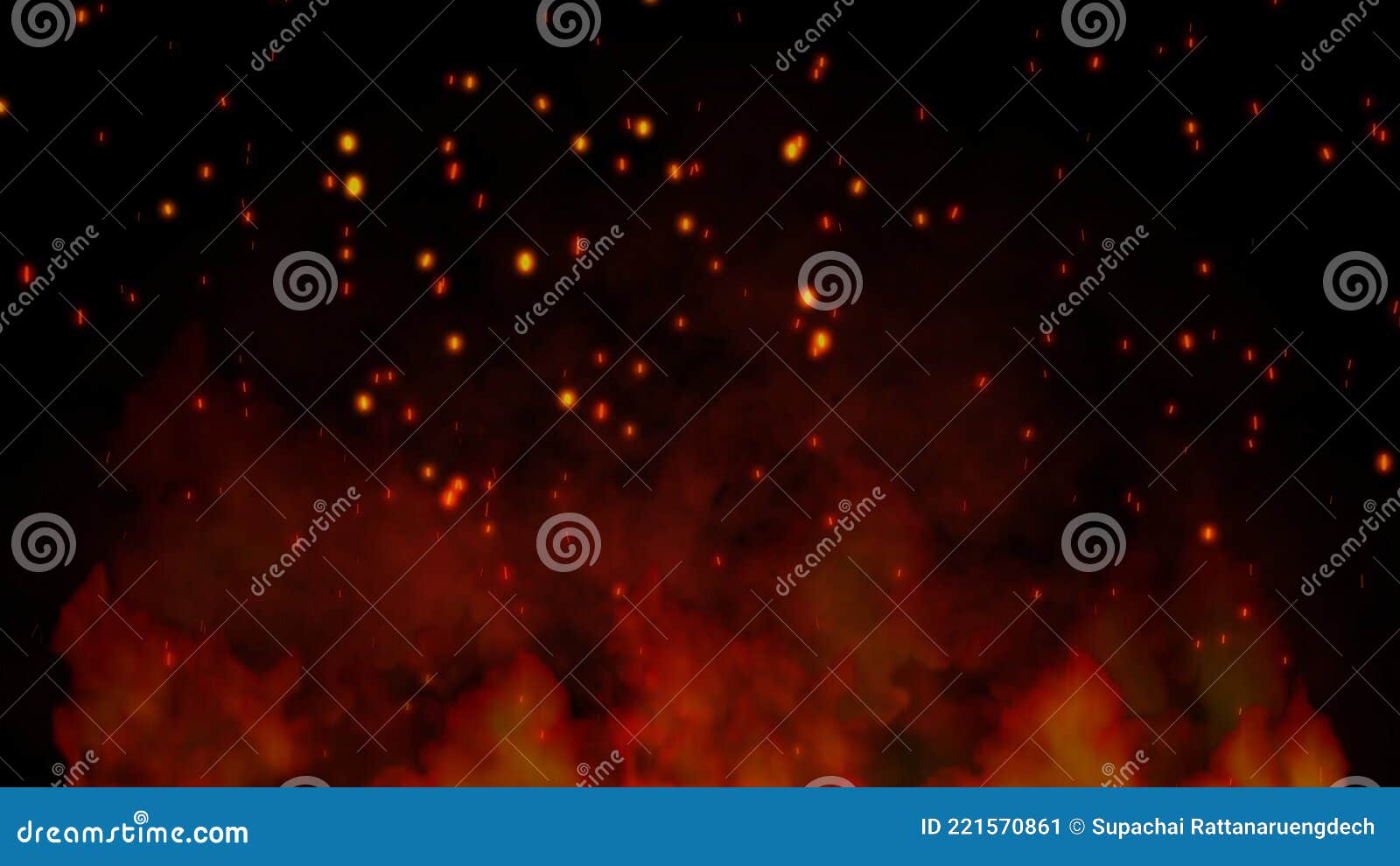 Fire Ember Particles Over Black Black Background Stock Illustration ...